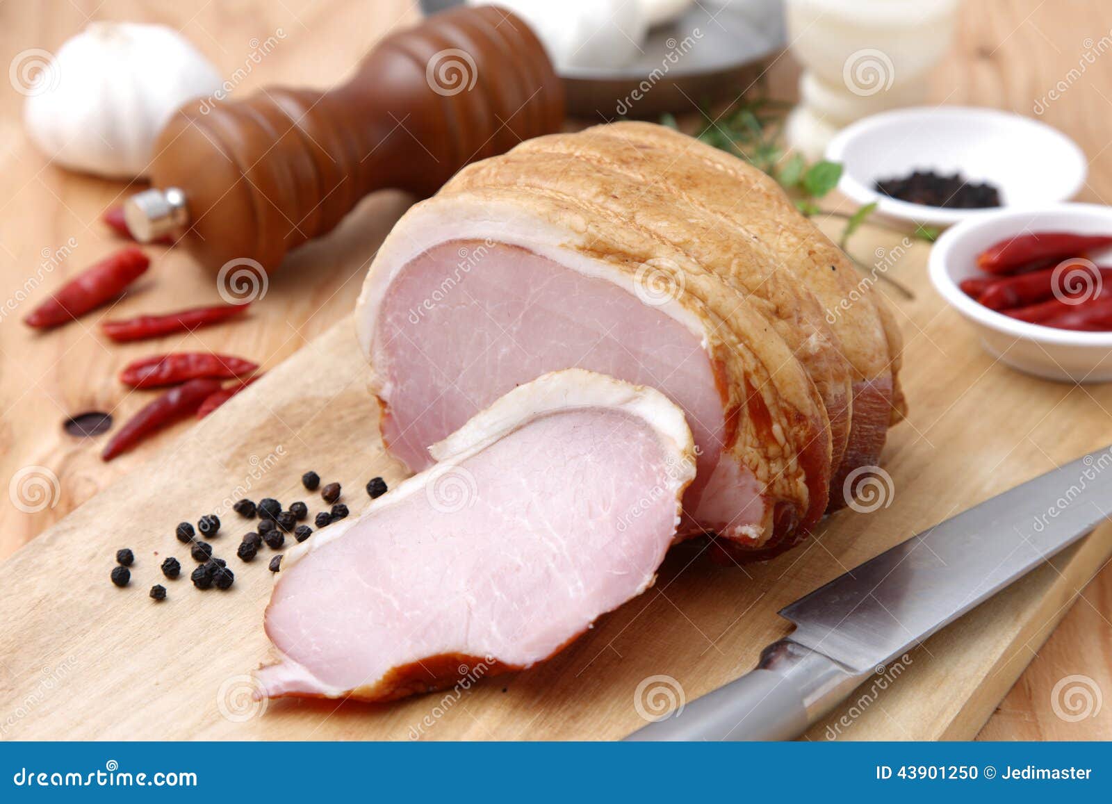 Fresh ham stock photo. Image of uncooked, board, cooking - 43901250