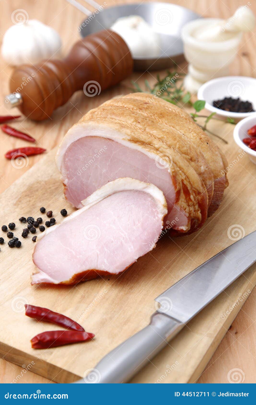 Fresh ham stock image. Image of slice, shot, spice, cooking - 44512711