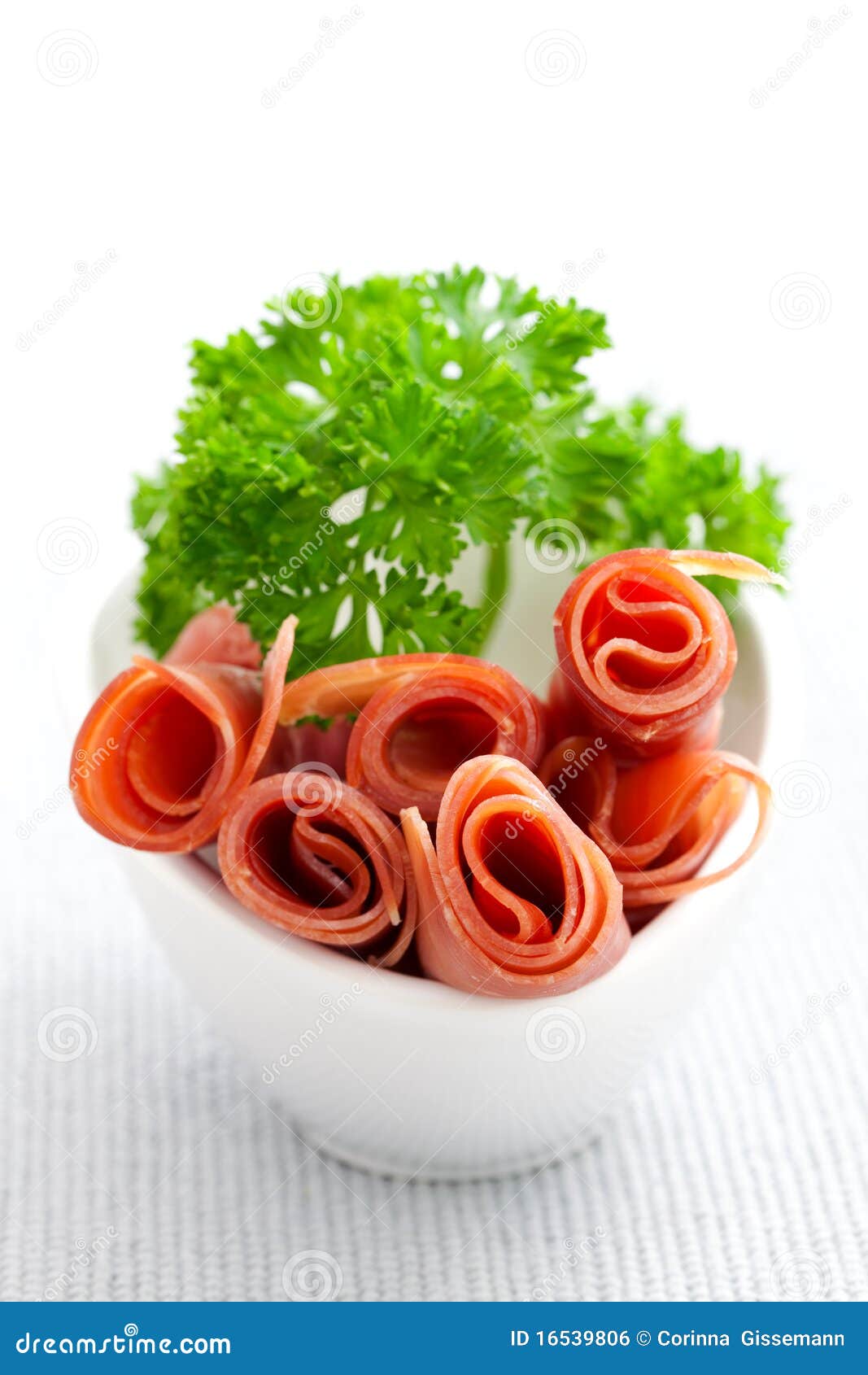 Fresh ham slices stock photo. Image of closeup, appetizer - 16539806