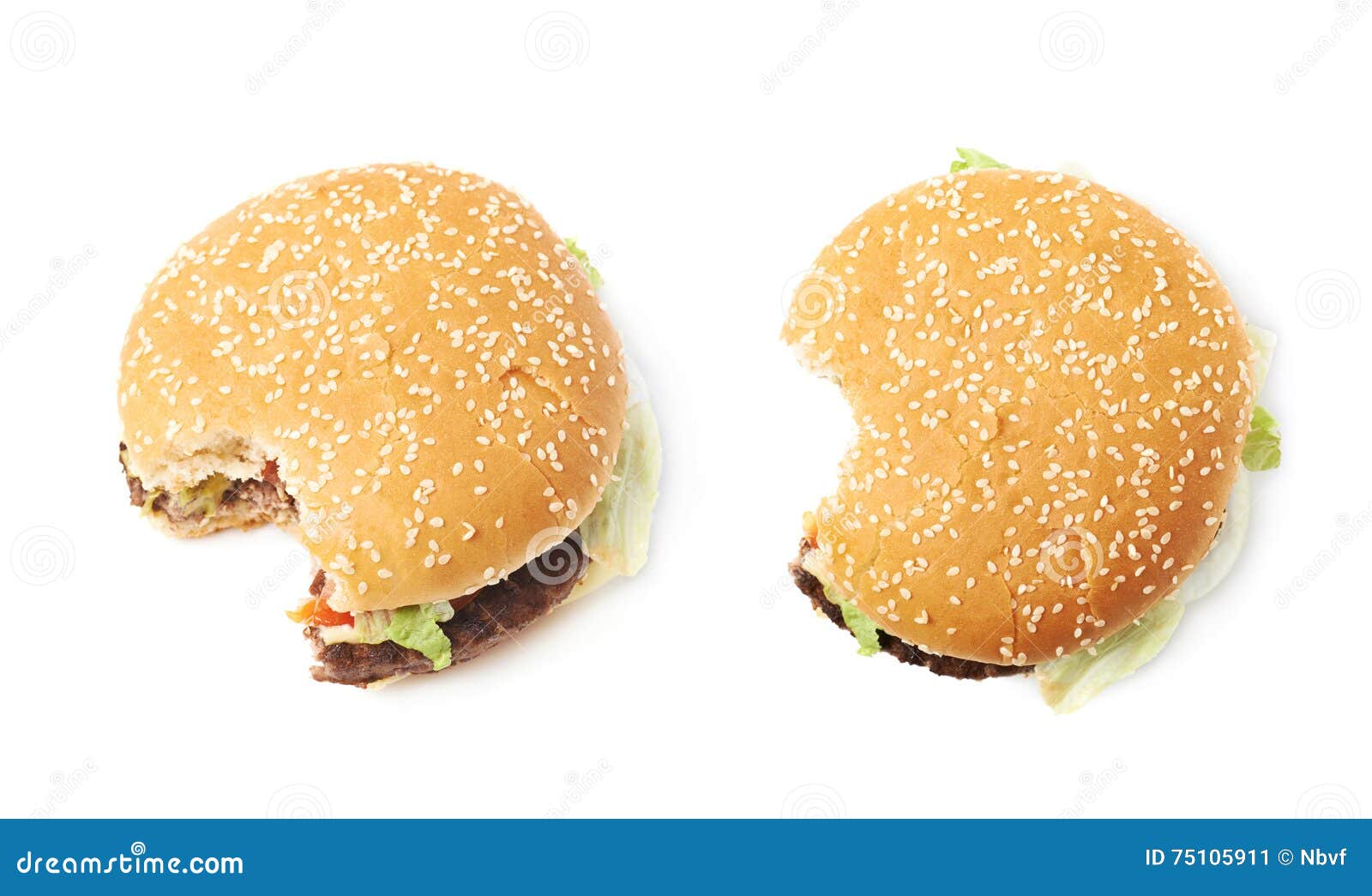 Fresh hamburger isolated stock image. Image of lunch - 75105911
