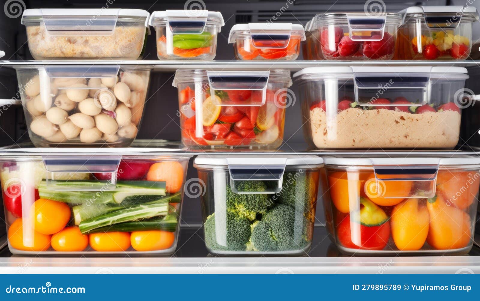 Fresh Healthy Salad Variation in Plastic Container for Vegetarian Diet ...