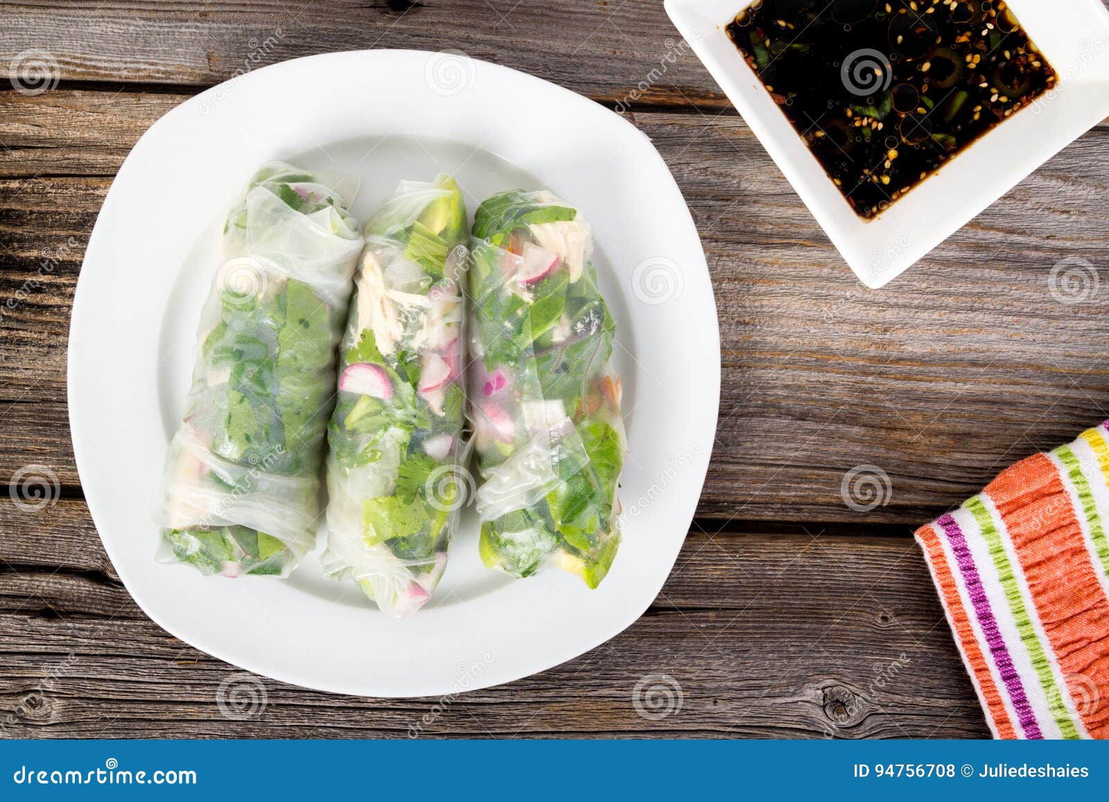 Fresh Healthy Spring Roll Wrap Stock Photo - Image of closeup, lettuce ...