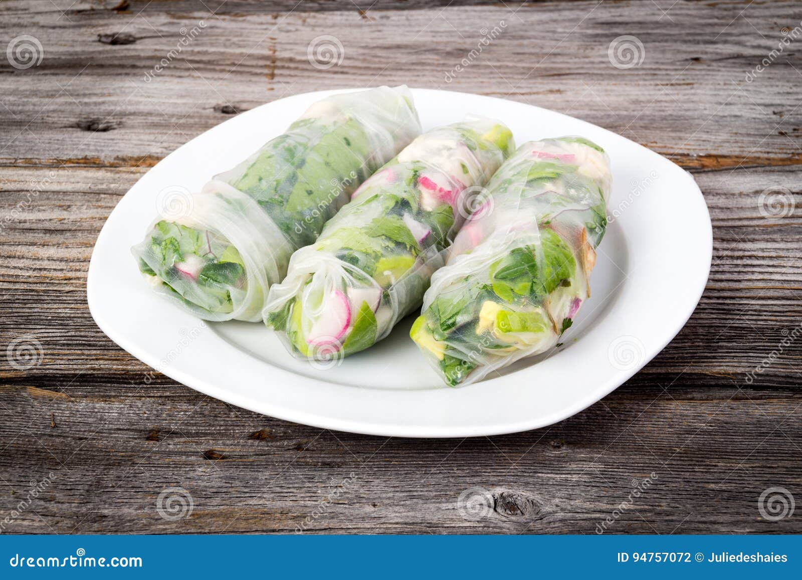 Fresh Healthy Spring Roll Wrap Stock Photo - Image of lettuce, avocado ...