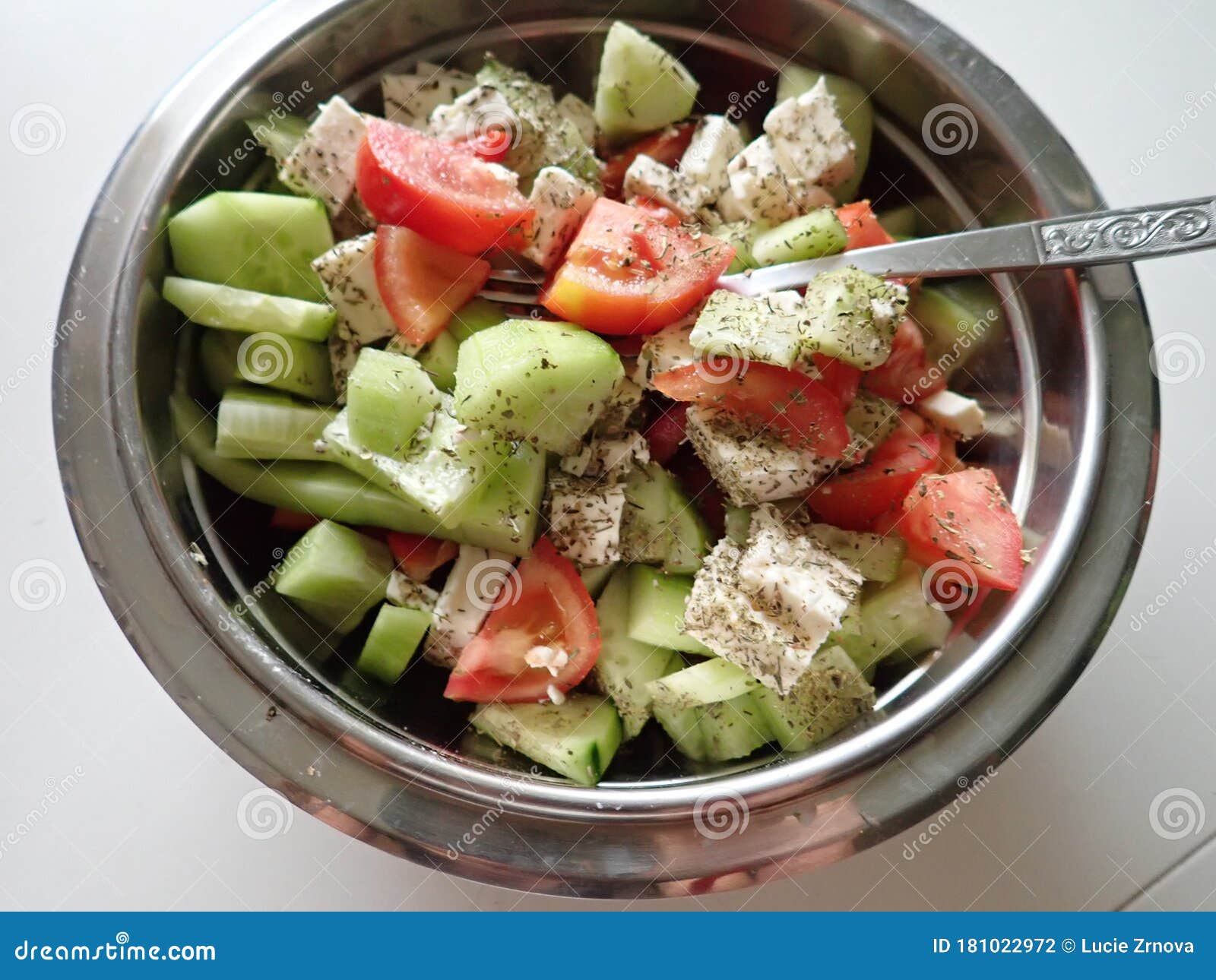 Fresh and Healthy Vegetable Balkan Salad Stock Photo - Image of ...