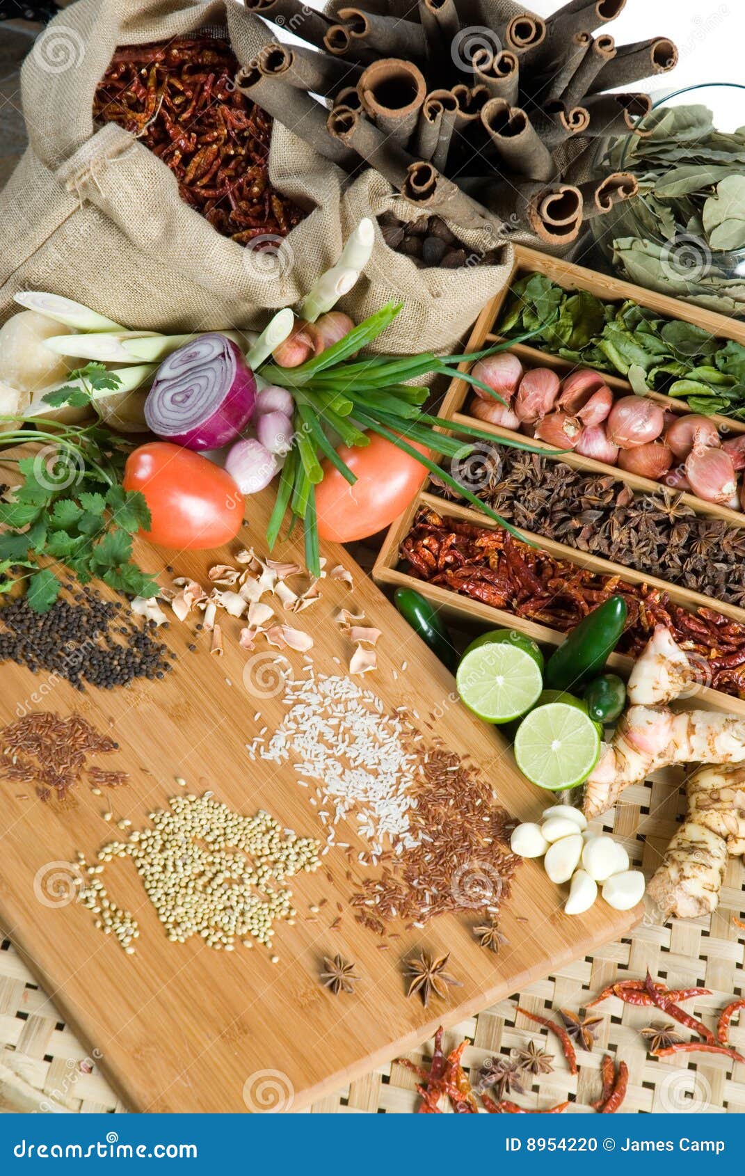 Fresh herbs and spices stock photo. Image of variety, leaf - 8954220