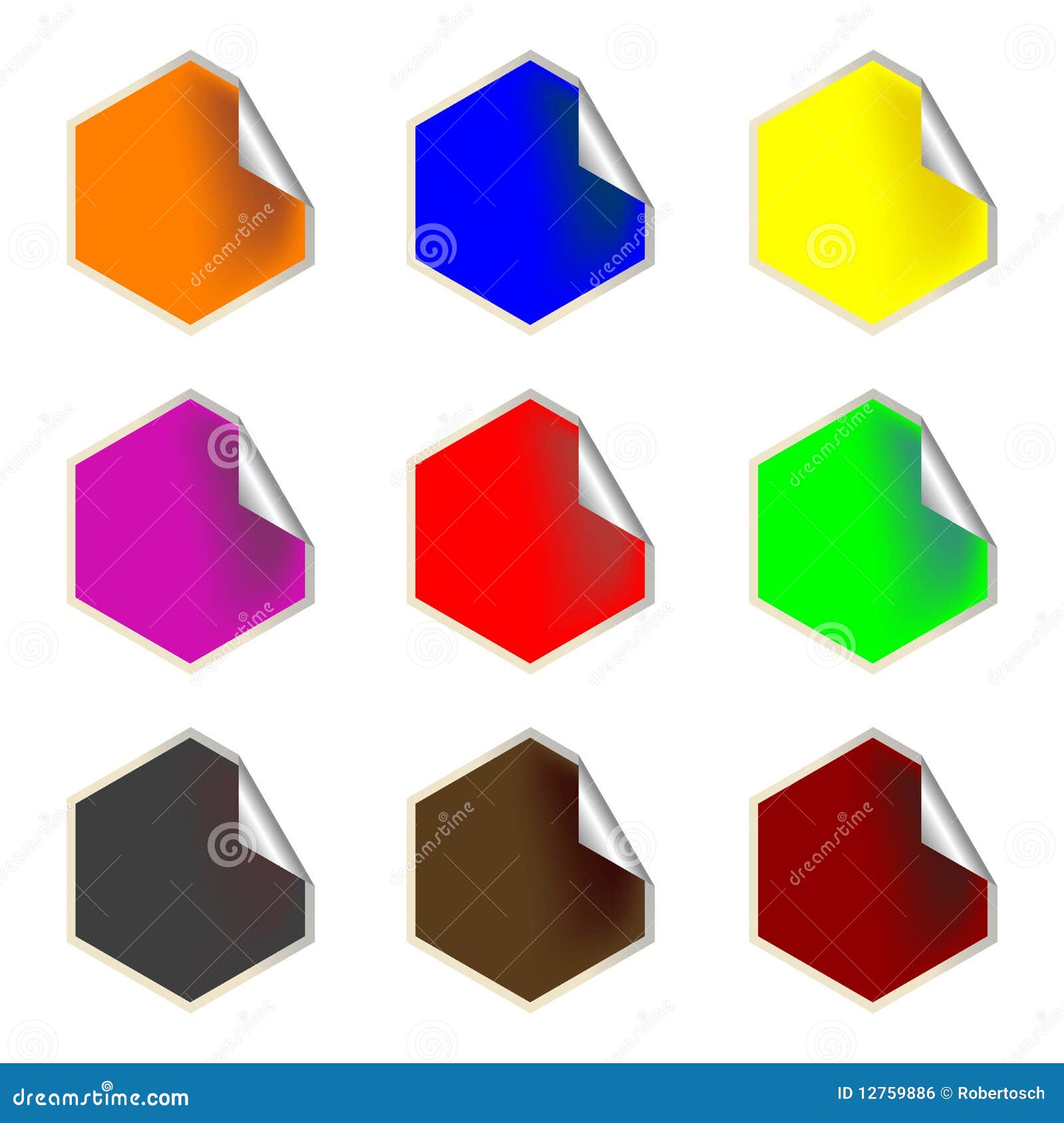 Fresh hexagon labels stock vector. Illustration of customer - 12759886