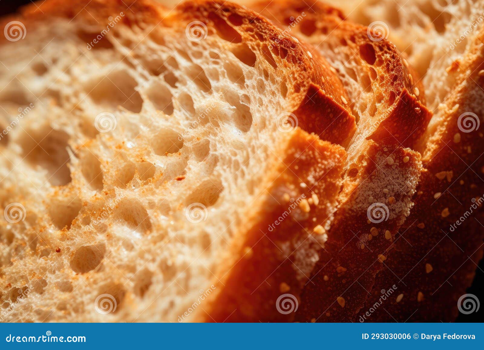 Fresh Homebaked Bread. Texture of Sliced Loaf of Bread Close Up Stock ...