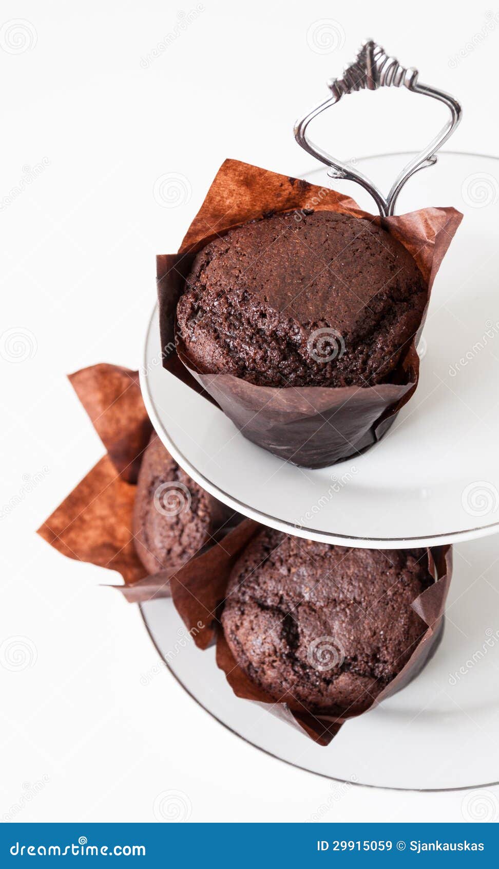 Chocolate muffins plate stock image. Image of muffins - 29915059
