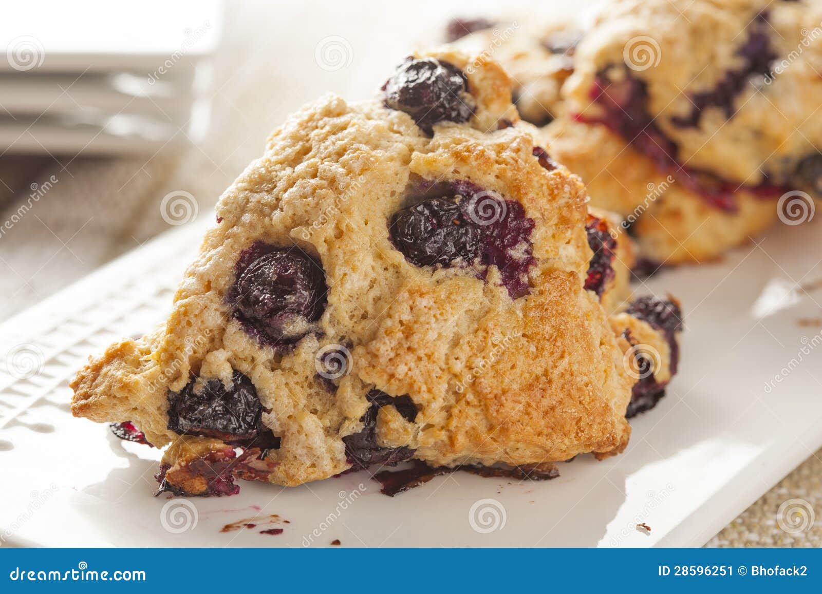 Fresh Homemade Blueberry Breakfast Scones Stock Image - Image of ...