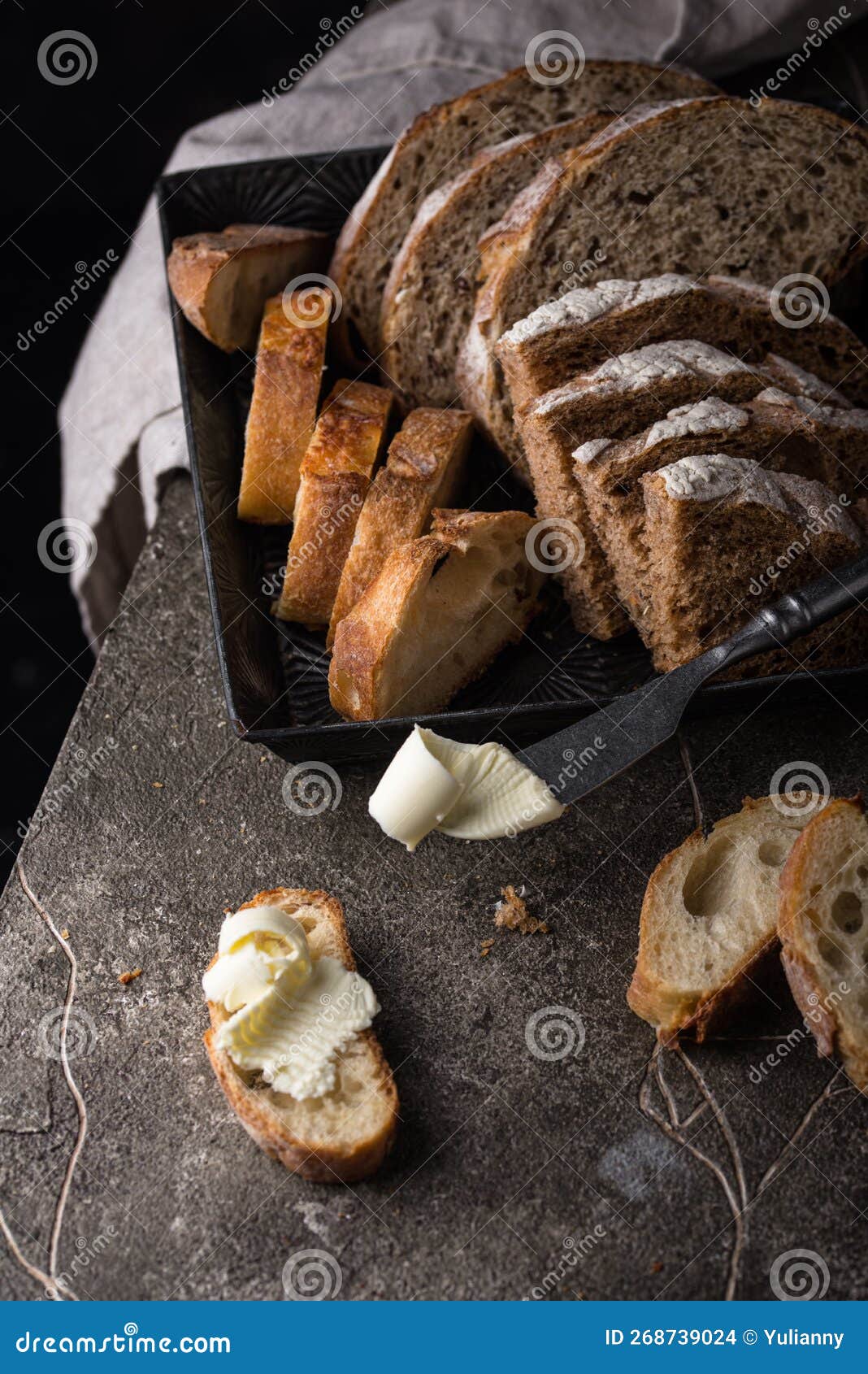 Fresh Homemade Bread with a Crispy Crust Stock Photo - Image of wheat ...