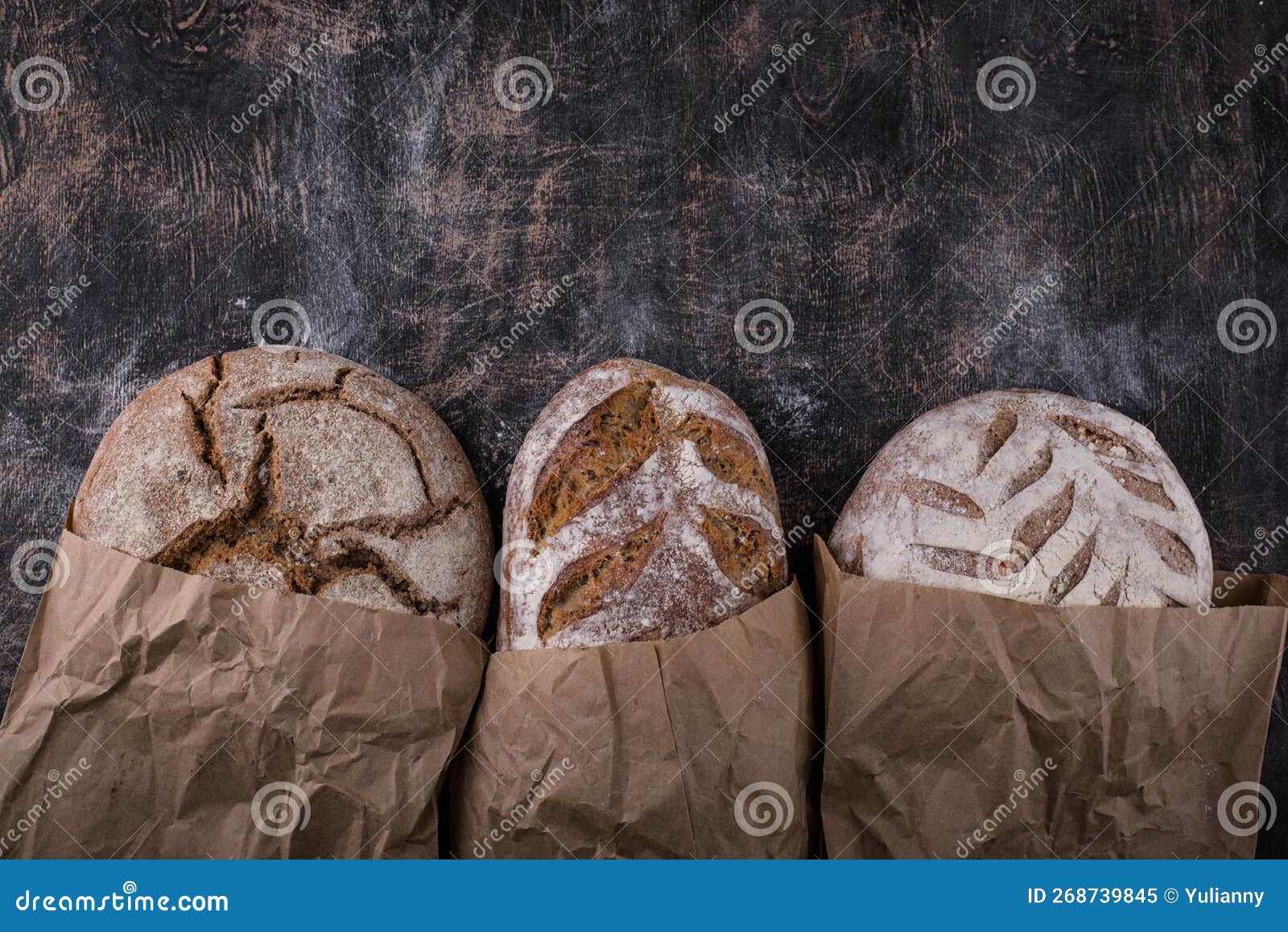 Fresh Homemade Bread with a Crispy Crust Stock Image - Image of grain ...