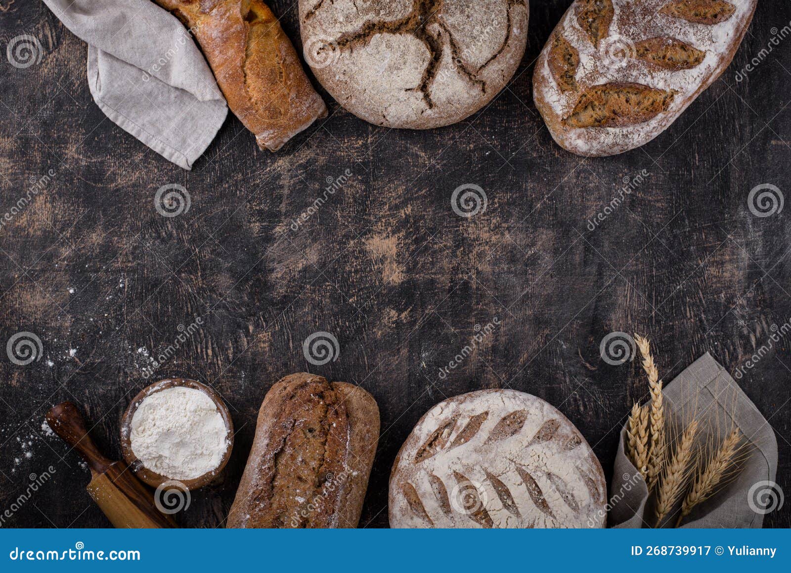 Fresh Homemade Bread with a Crispy Crust Stock Image - Image of flour ...