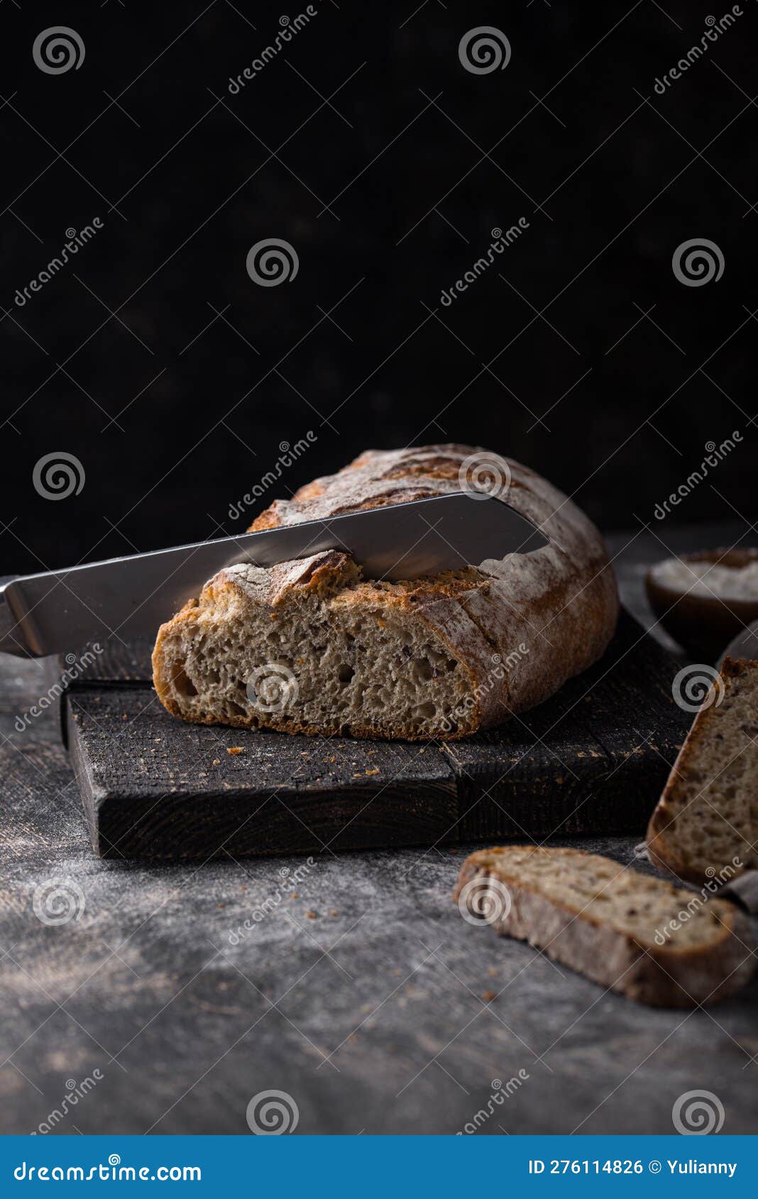 Fresh Homemade Bread with a Crispy Crust Stock Photo - Image of crispy ...