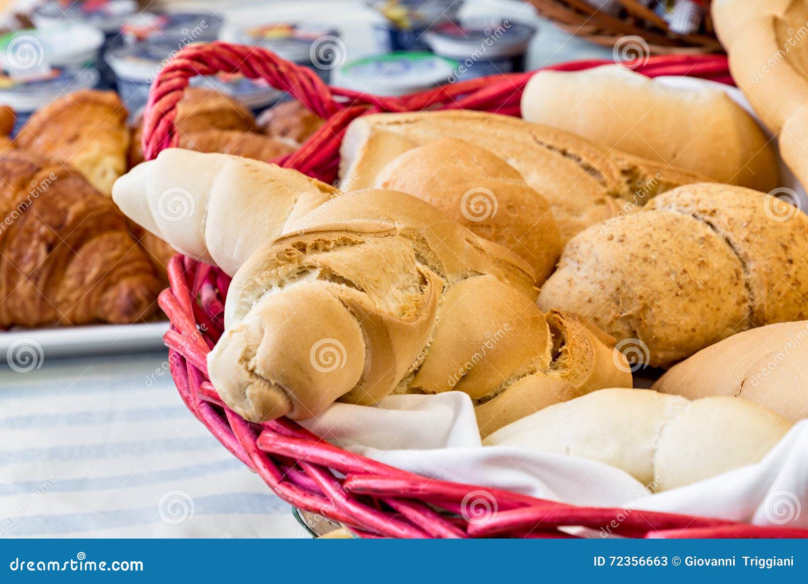 Fresh Homemade Bread at Hotel Buffet Setting Table Stock Image - Image ...