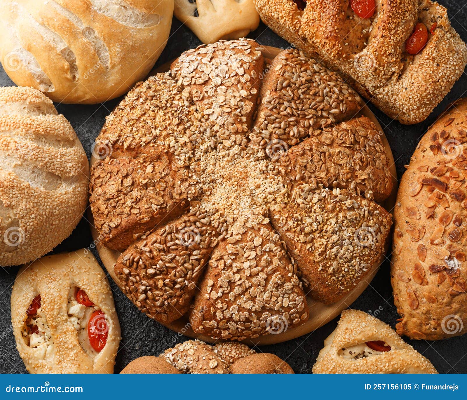 Fresh Homemade Different Types of Fresh Bread Stock Image - Image of ...