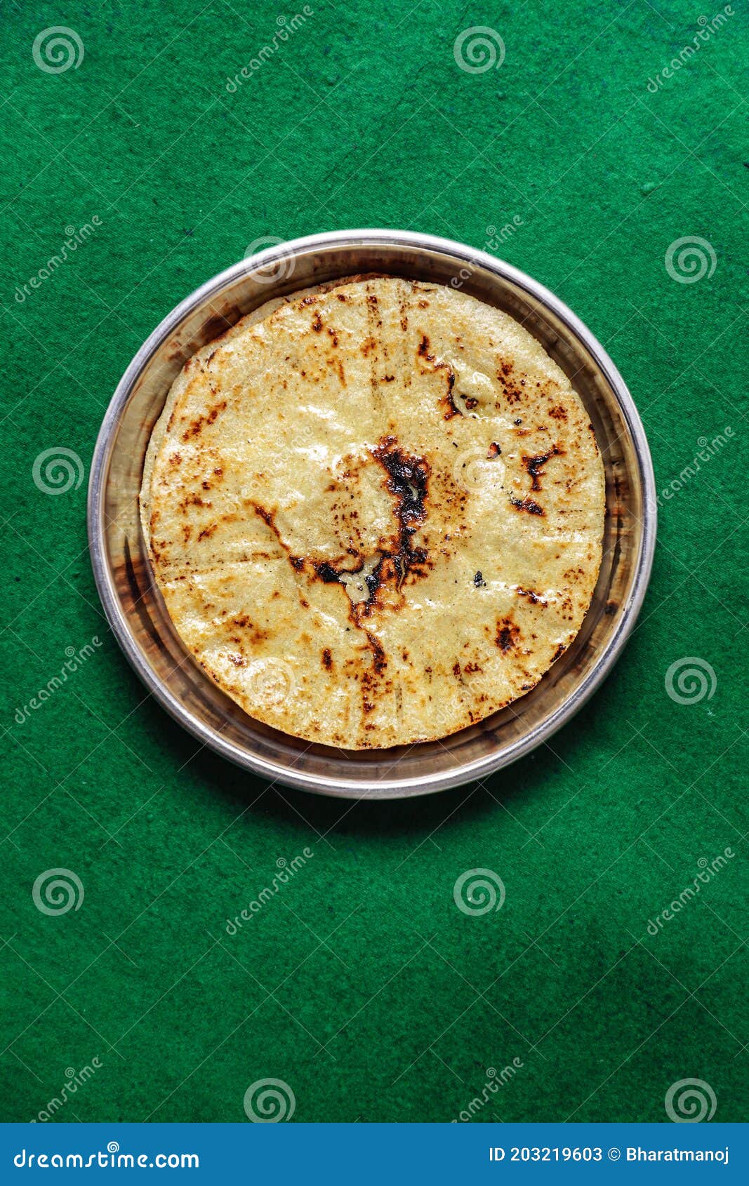 Fresh Homemade Indian Corn Bread. Makki Ki Roti Stock Image - Image of ...