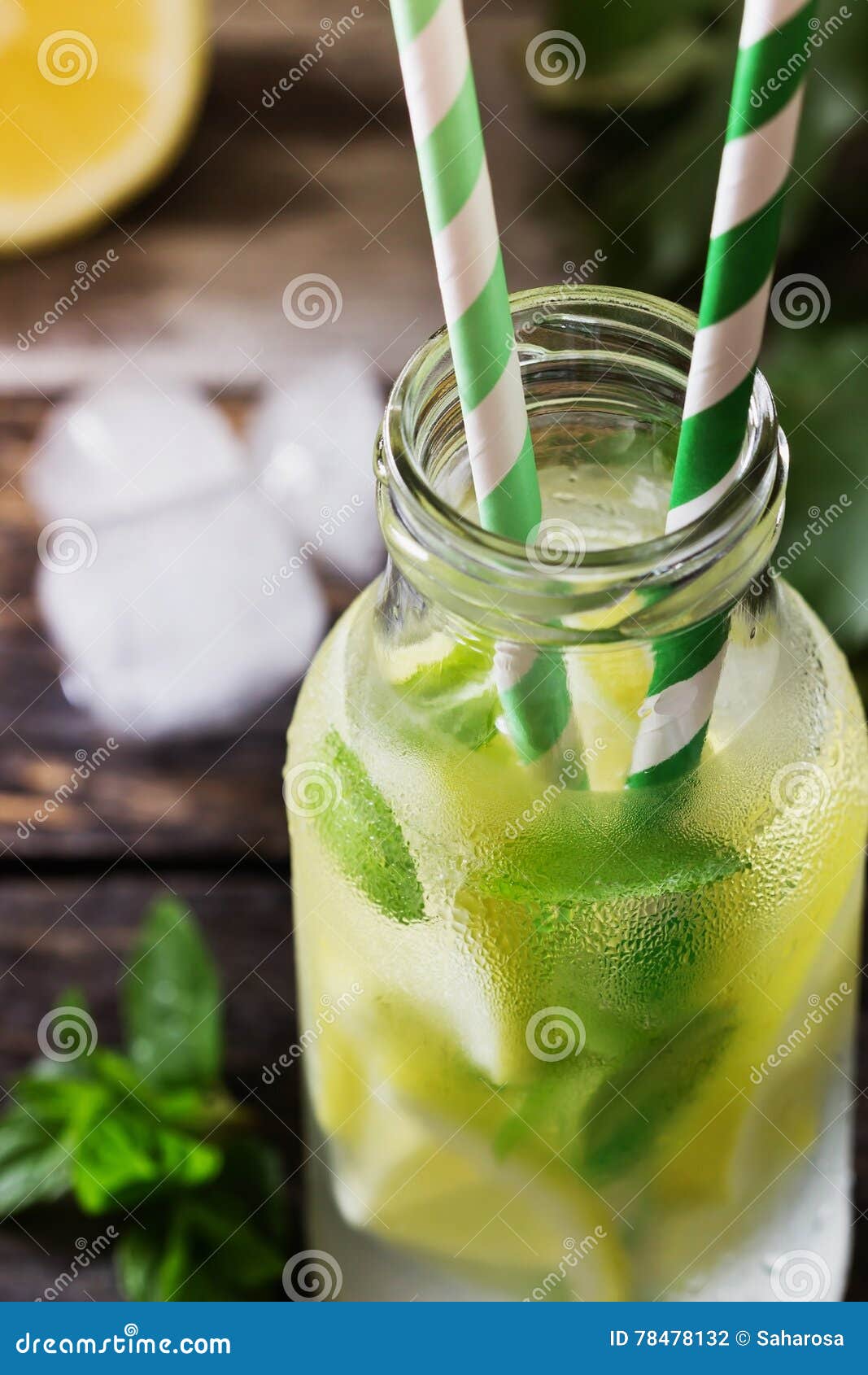 Fresh homemade lemonade stock photo. Image of bottle - 78478132