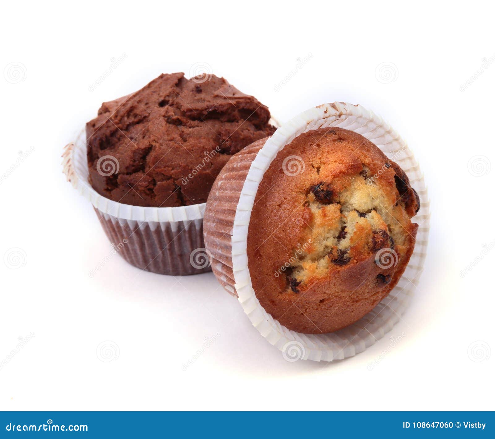 Fresh Homemade Muffins White Background Top View Stock Photos ...