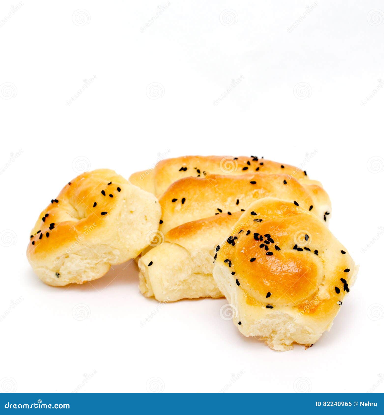 Fresh Homemade Rolled Bakery on White Background Stock Photo - Image of ...