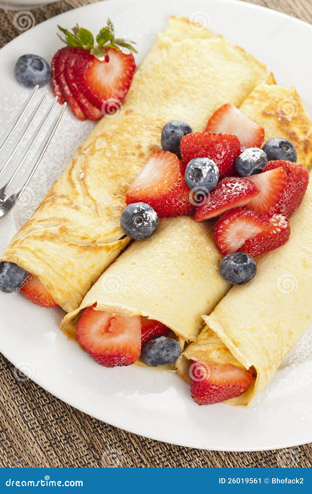 Fresh Homemade Strawberry Crepes Stock Image - Image of food ...