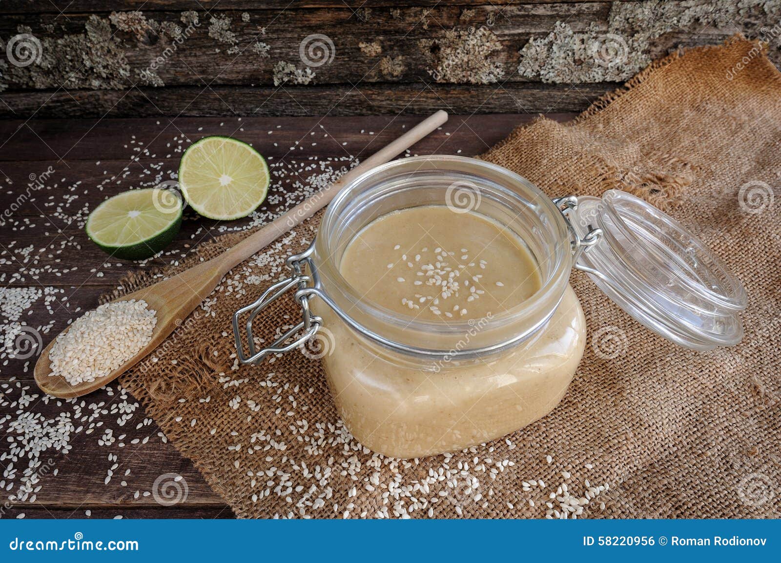 Fresh homemade Tahini stock photo. Image of sauce, east - 58220956