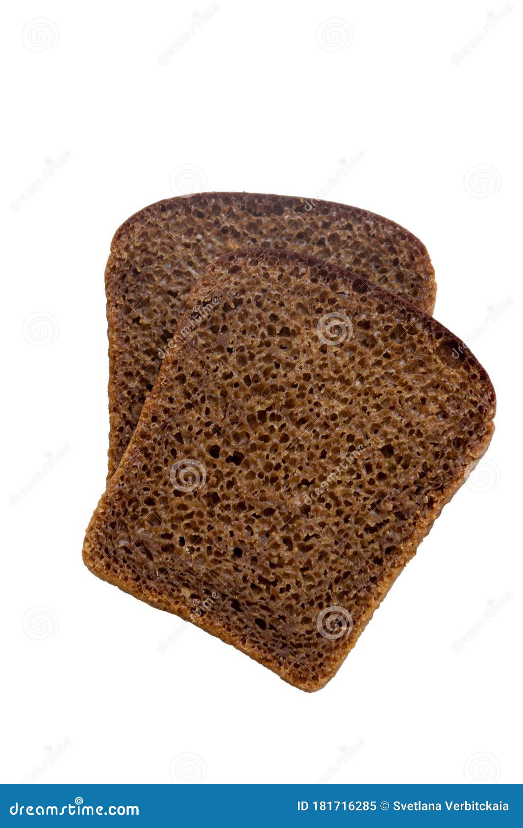 Fresh Homemade Two Slice Bread Isolated on White Background Stock Image ...