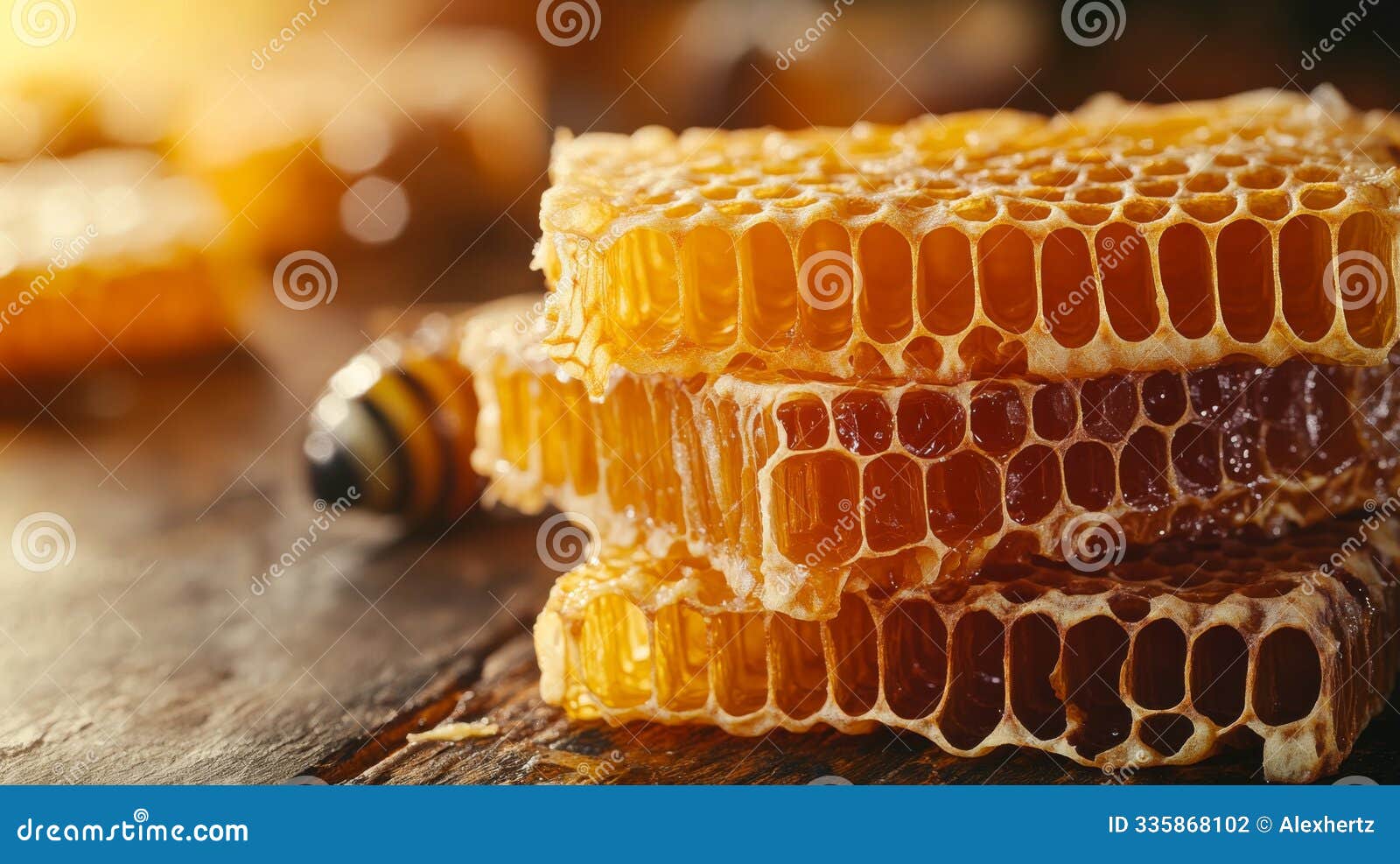 Fresh Honeycomb Stack on Rustic Surface Stock Photo - Image of ...