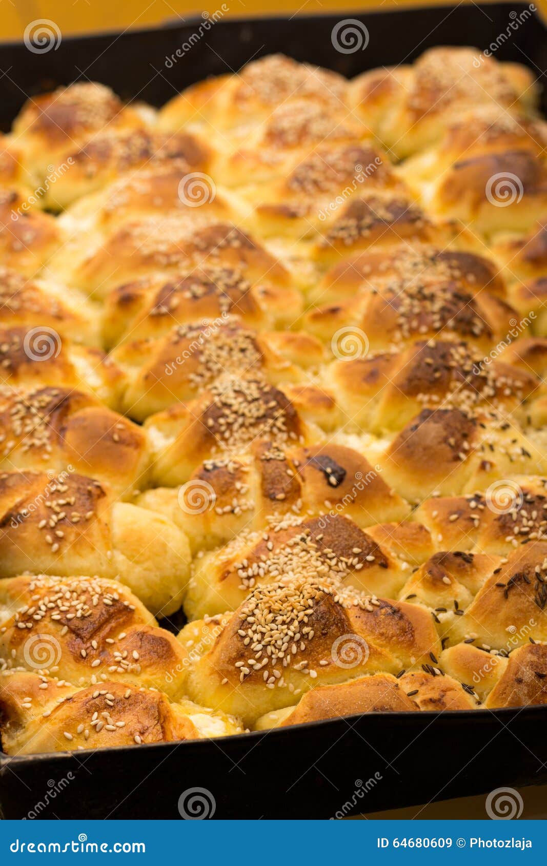 Fresh and Hot Baked Rolls on the Plate Stock Image - Image of ...