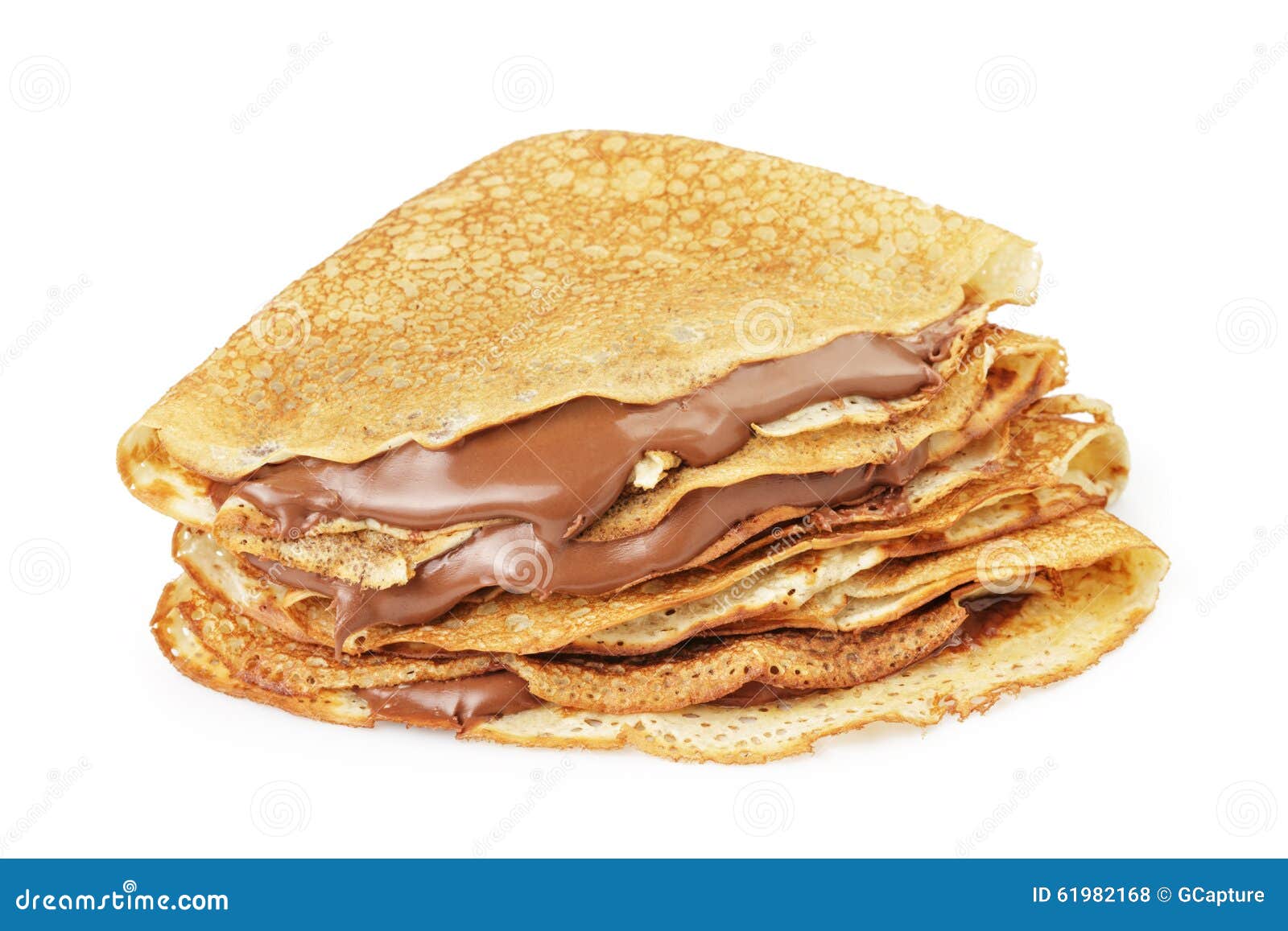 Fresh Hot Blinis or Crepes Withc Chocolate Cream Stock Photo - Image of ...