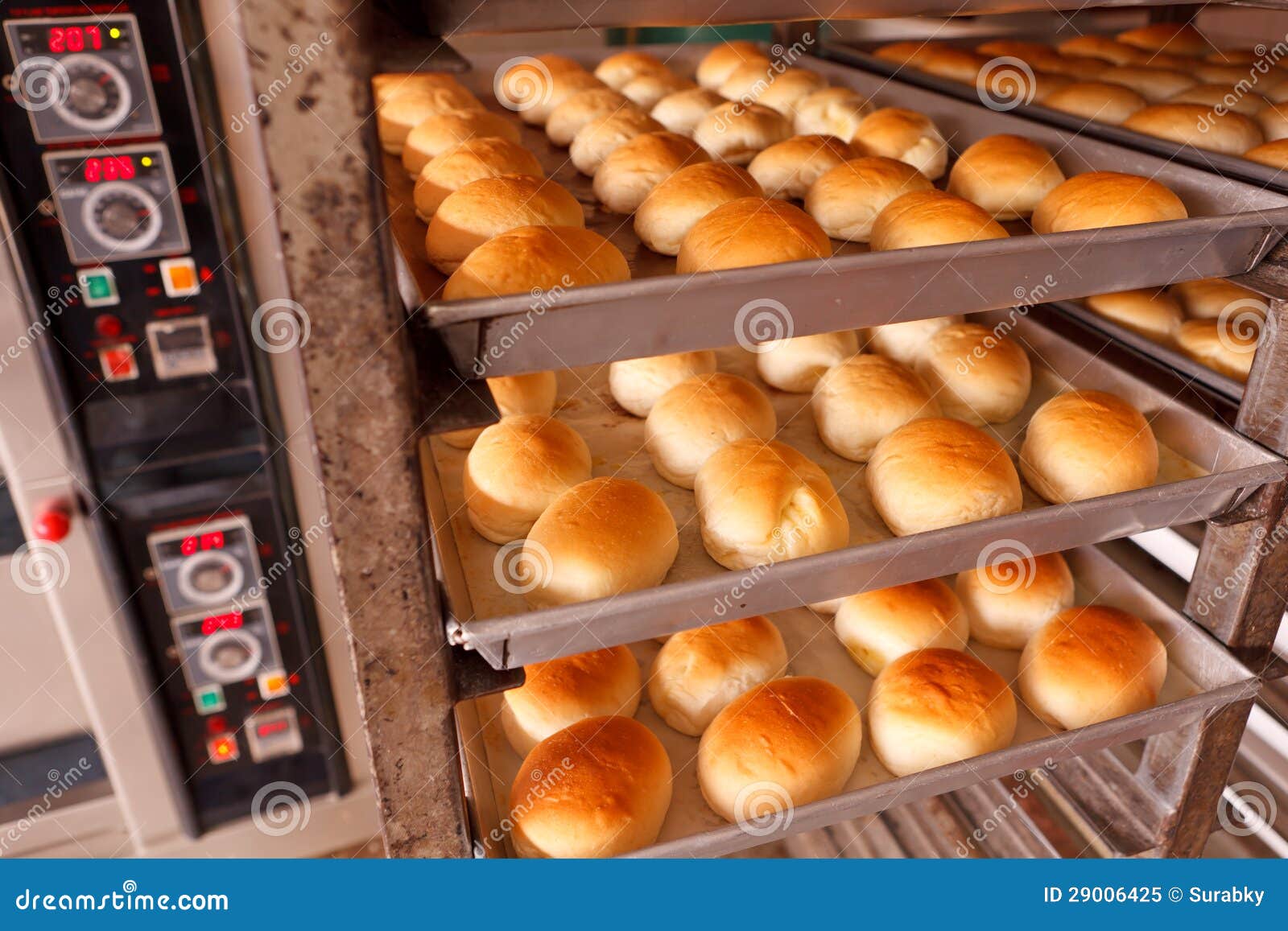 Fresh hot bread in trey stock image. Image of health - 29006425