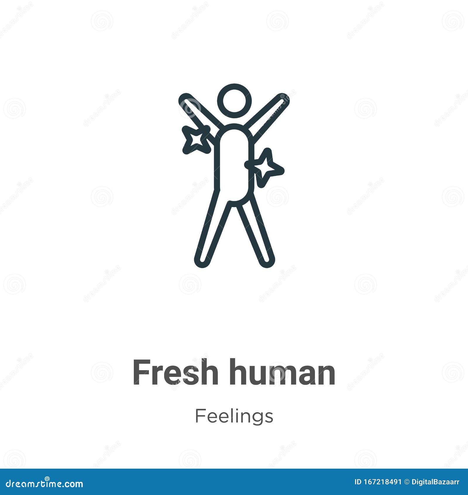 Fresh Human Outline Vector Icon. Thin Line Black Fresh Human Icon, Flat ...