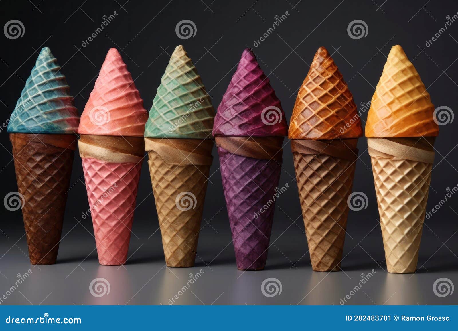 Fresh ice cream cones stock illustration. Illustration of flavor ...