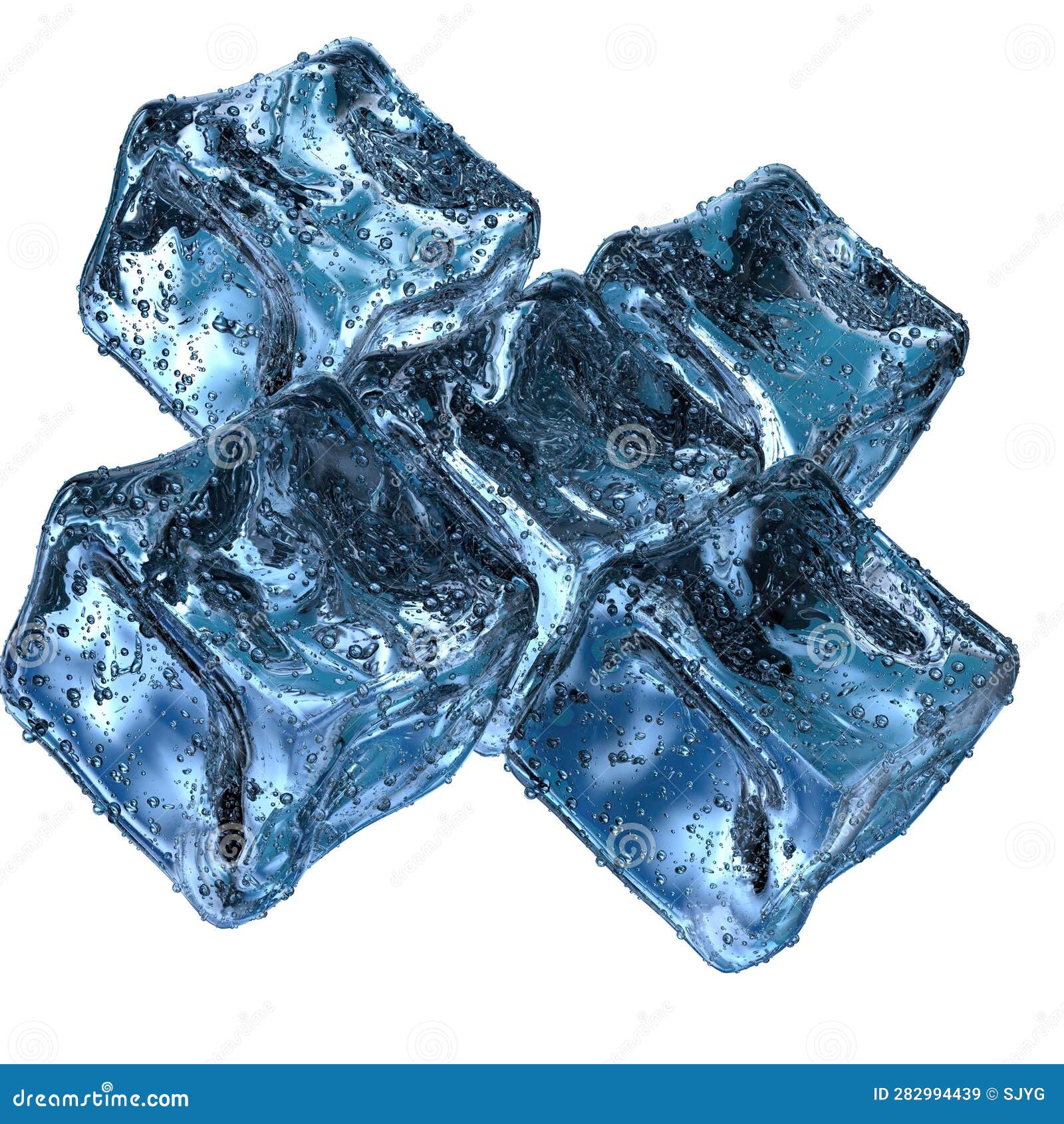 Fresh Ice Crystals, Cool Gem Colors, Cold Blue Reflected in the Water ...