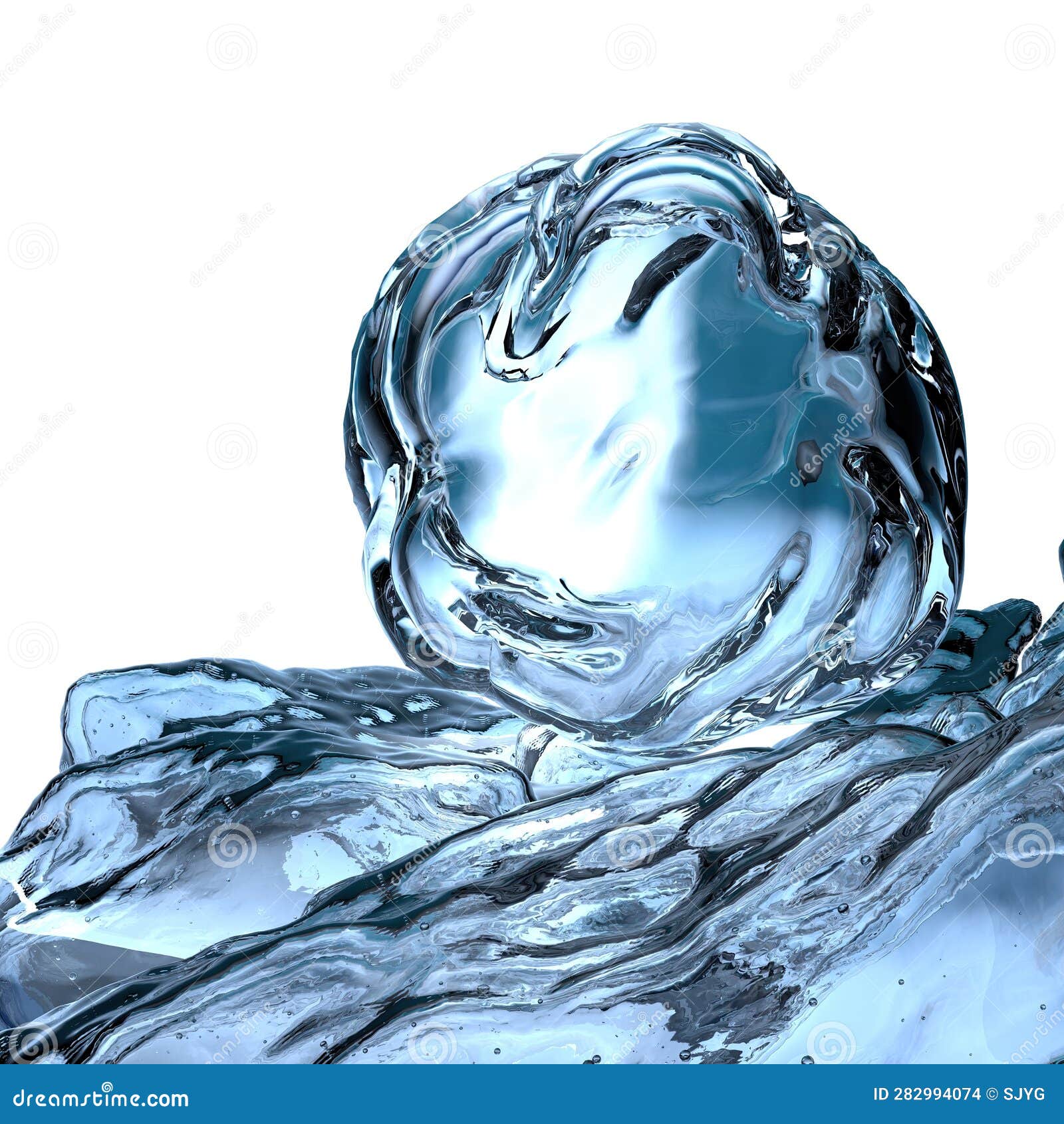 Fresh Ice Crystals Cool the Summer with Cool Water Blue, Abstract ...