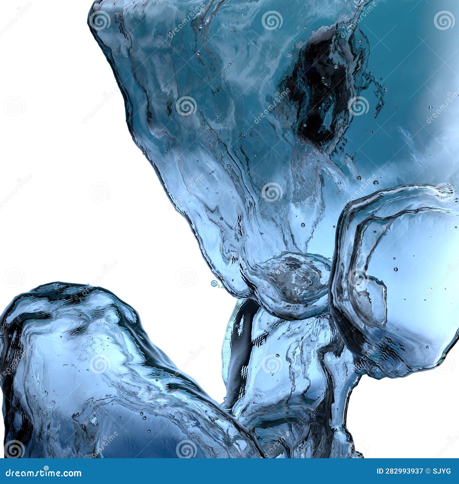 Fresh Ice Crystals Cool Summer Water Fun Blue, Abstract, Elegant and ...