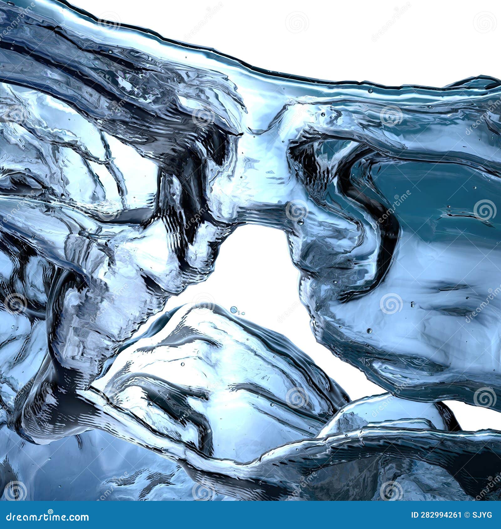 Fresh Ice Crystals Summer Bounty of Cold Water Blue, Abstract, Elegant ...