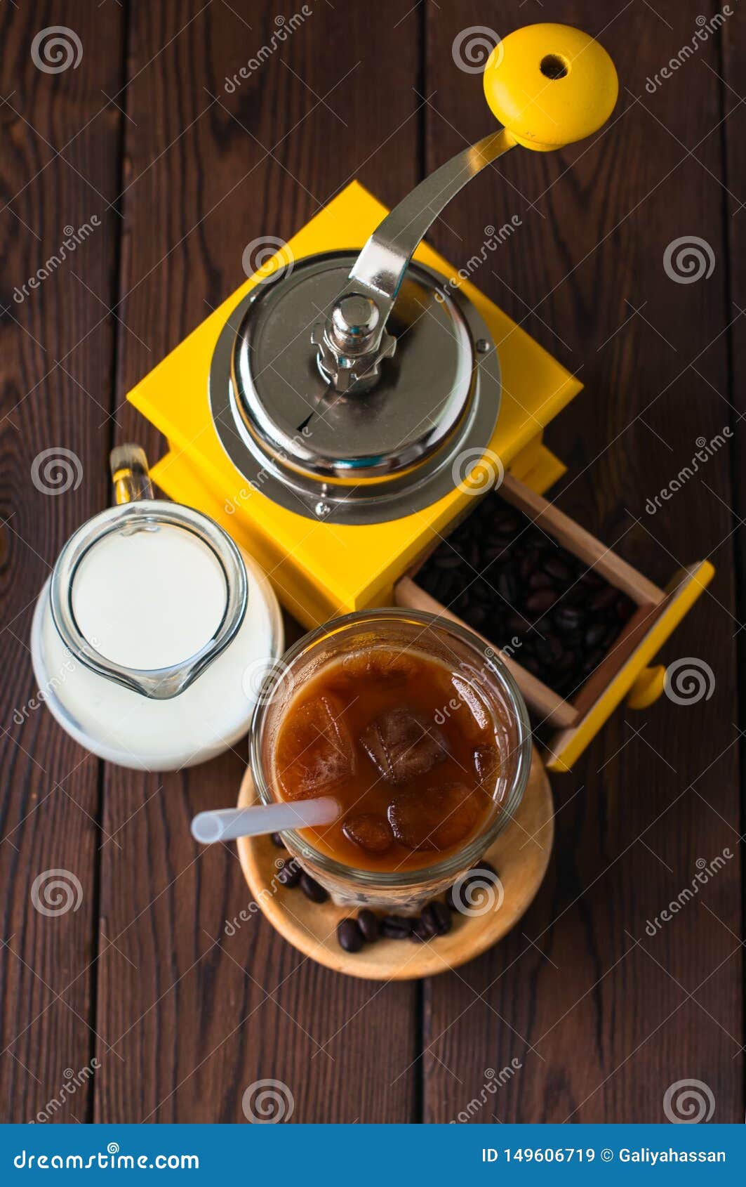 Fresh Iced Coffee in a Tall Glass Stock Image - Image of glass, mill ...