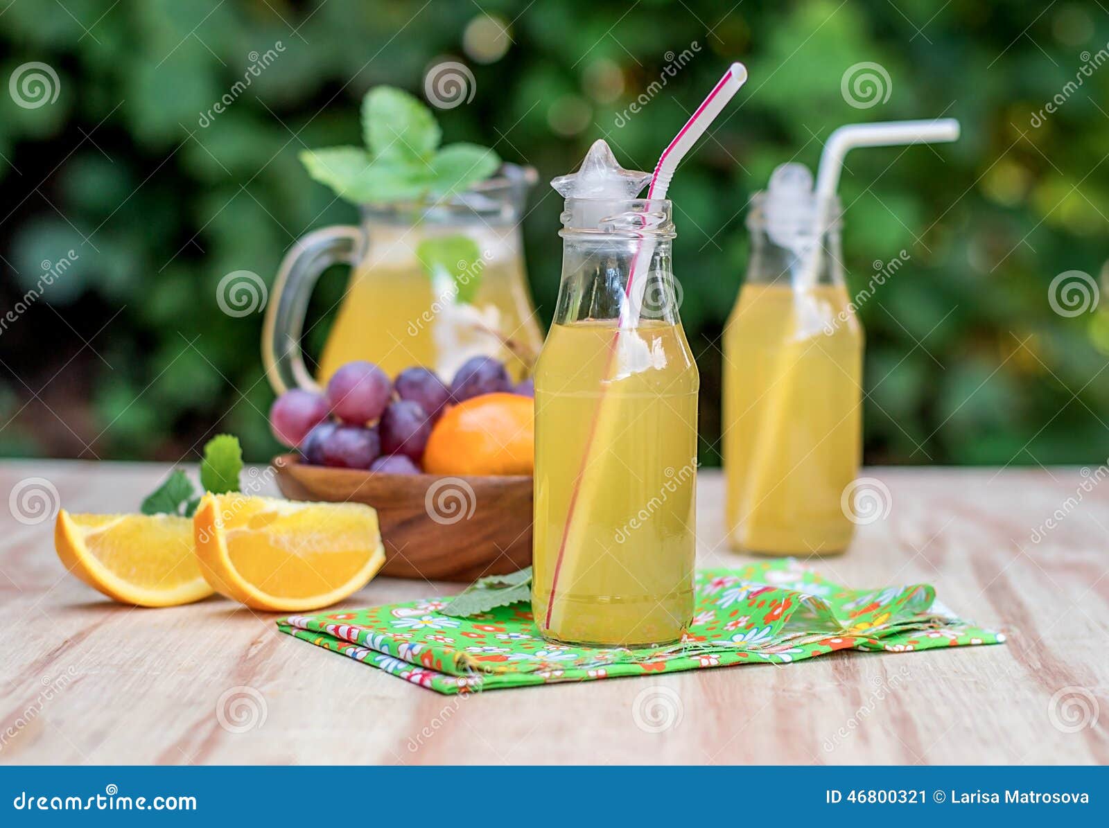 Fresh Iced Drinks with Grapes and Orange Stock Image - Image of iced ...