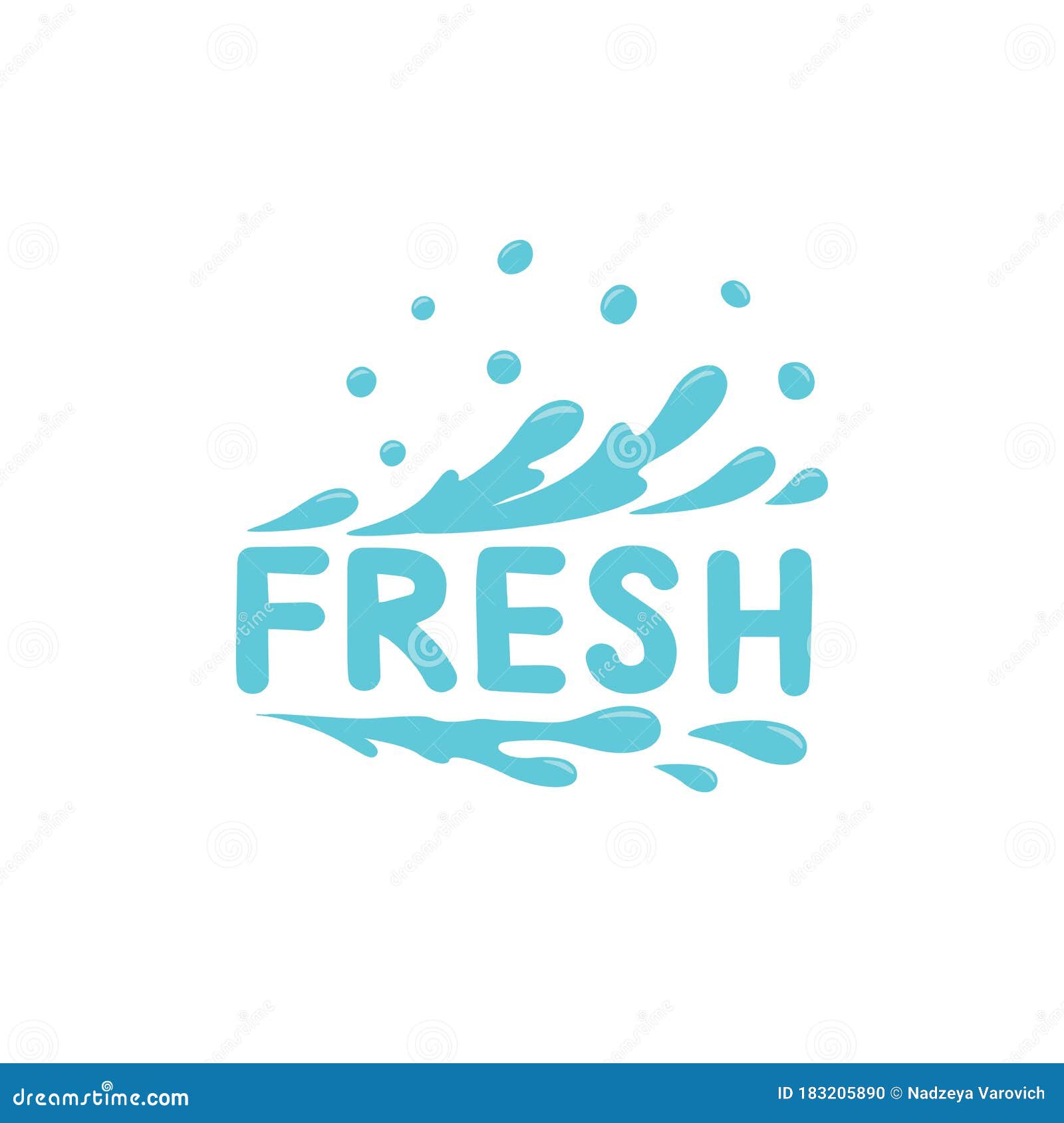 Fresh Icon. Blue Spray, Water Splash, Drop. Vector Illustration. Stock ...
