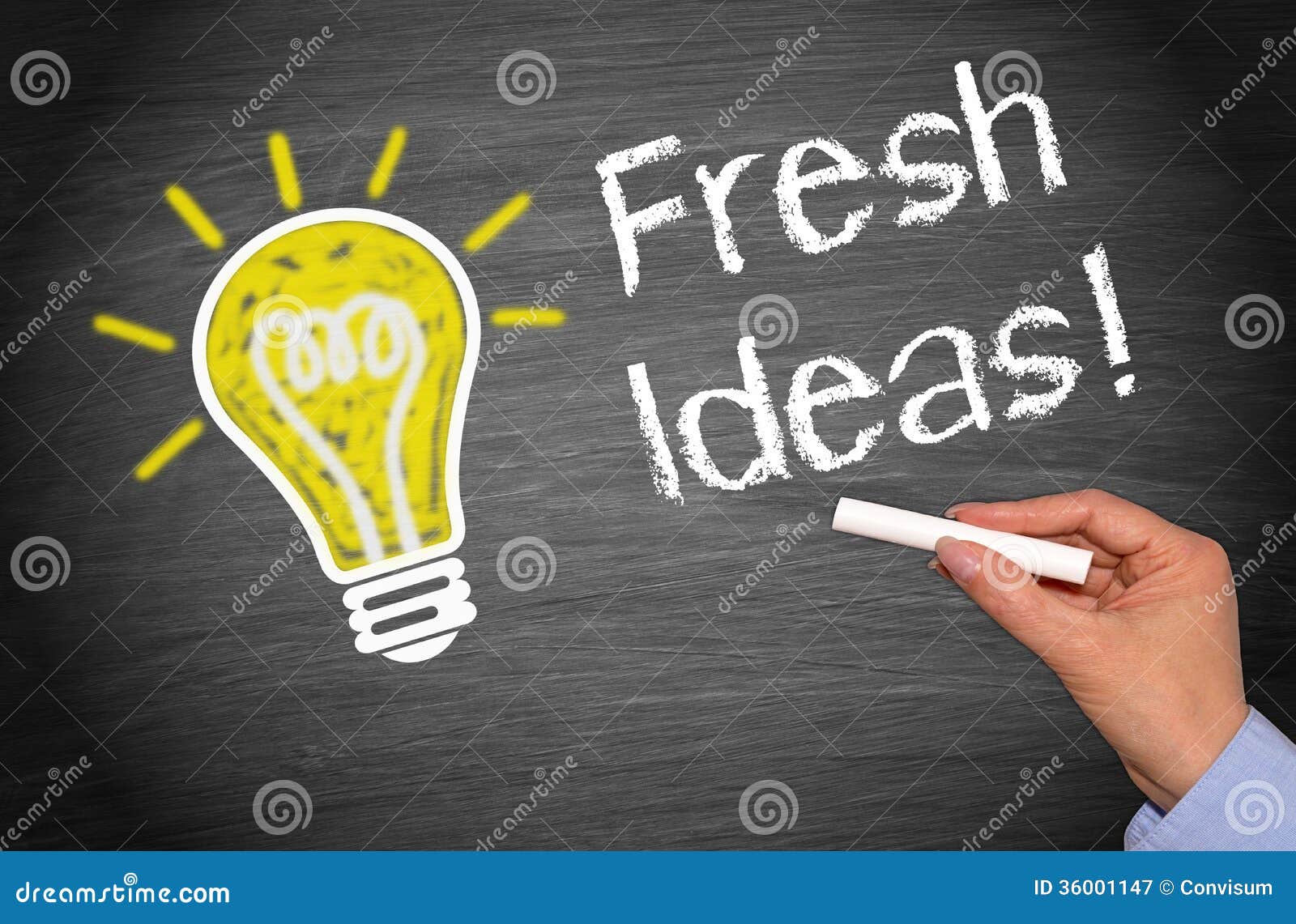 Fresh ideas drawing stock image. Image of woman, chalkboard - 36001147