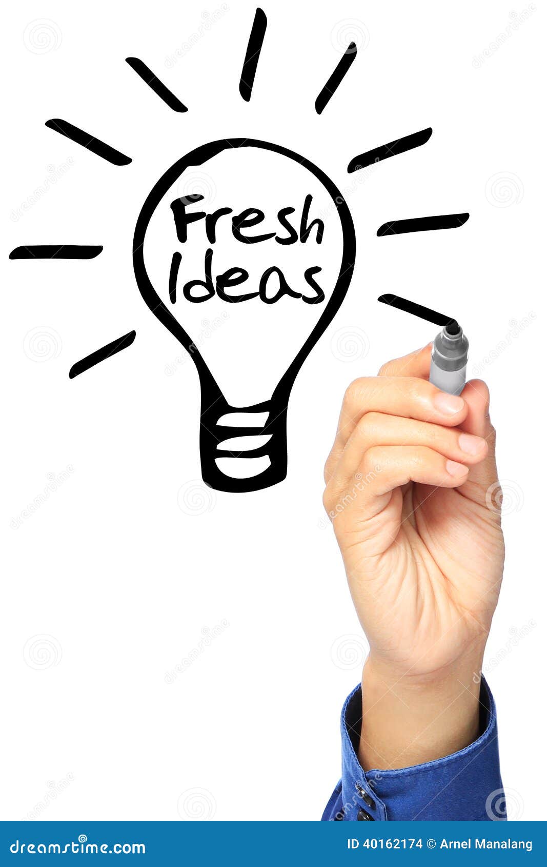 Fresh Ideas stock photo. Image of innovation, bulb, sketch - 40162174