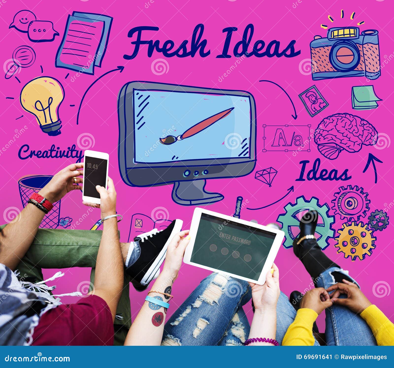 Fresh Ideas. Creative, Initiative, Meeting And Work Concept Royalty ...