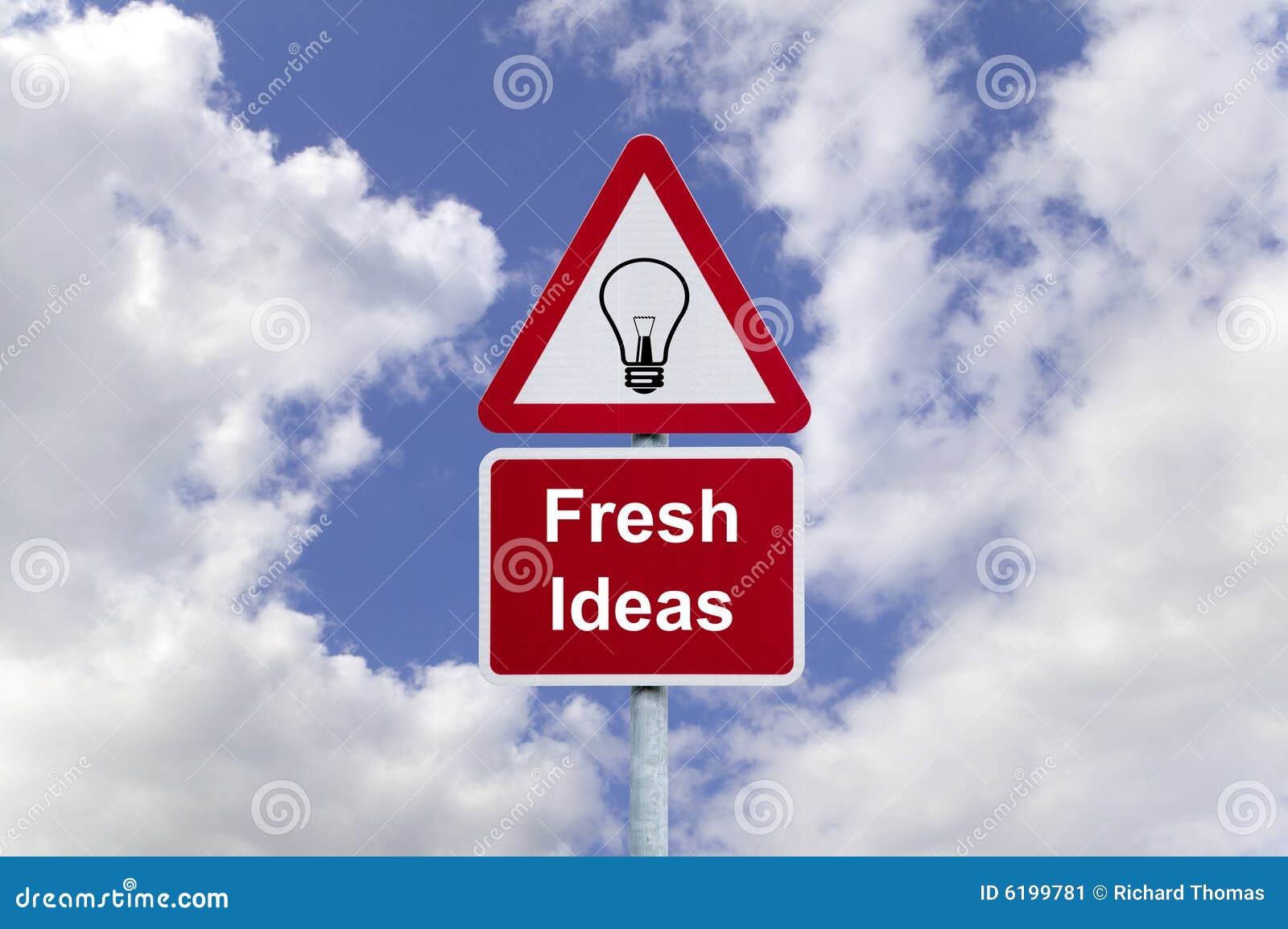 Fresh Ideas Signpost in the Sky Stock Image - Image of sign, info: 6199781