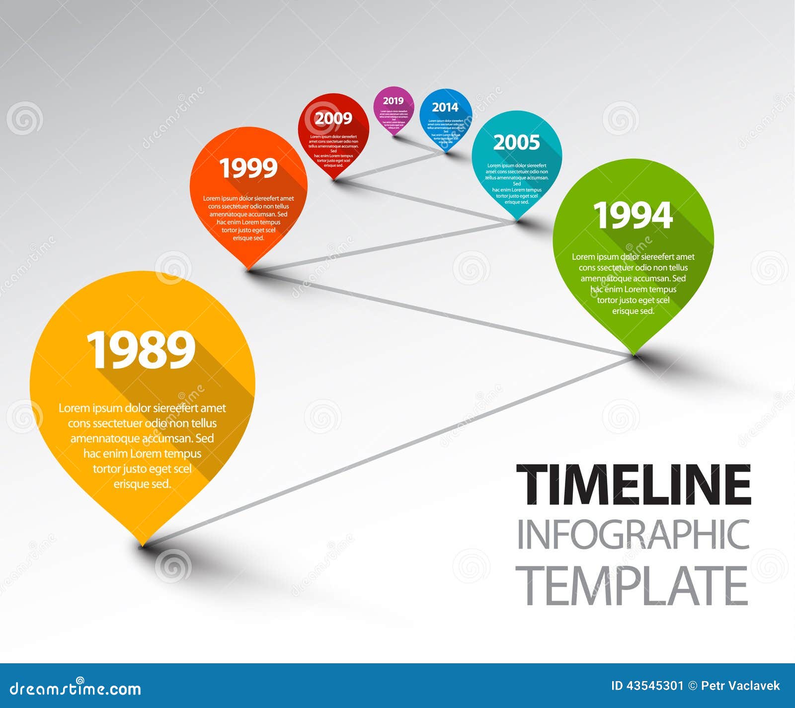 Fresh Infographic Timeline Template With Pointers On A Line Stock Image ...