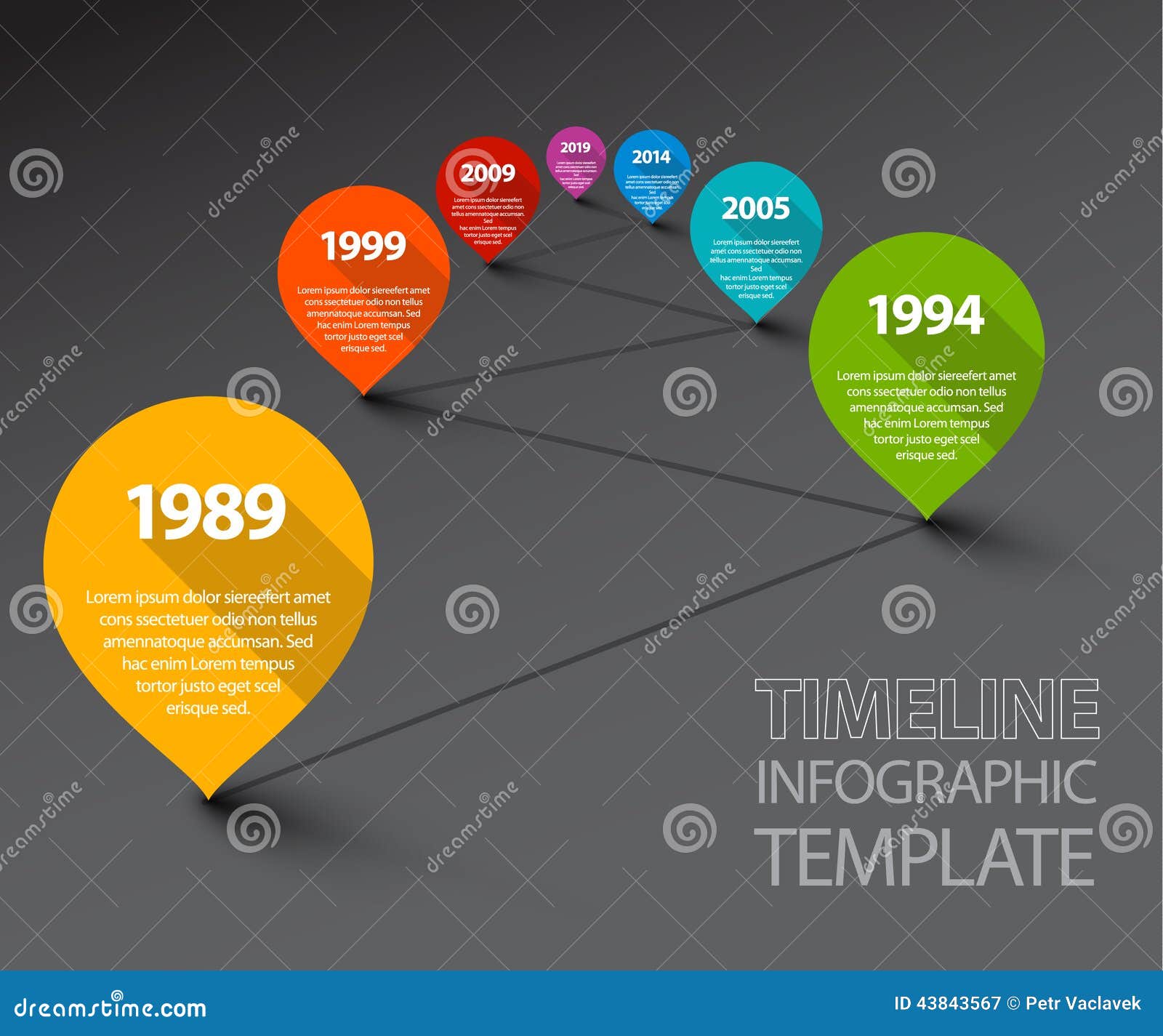 Fresh Infographic Timeline Template with Pointers on a Line Stock ...