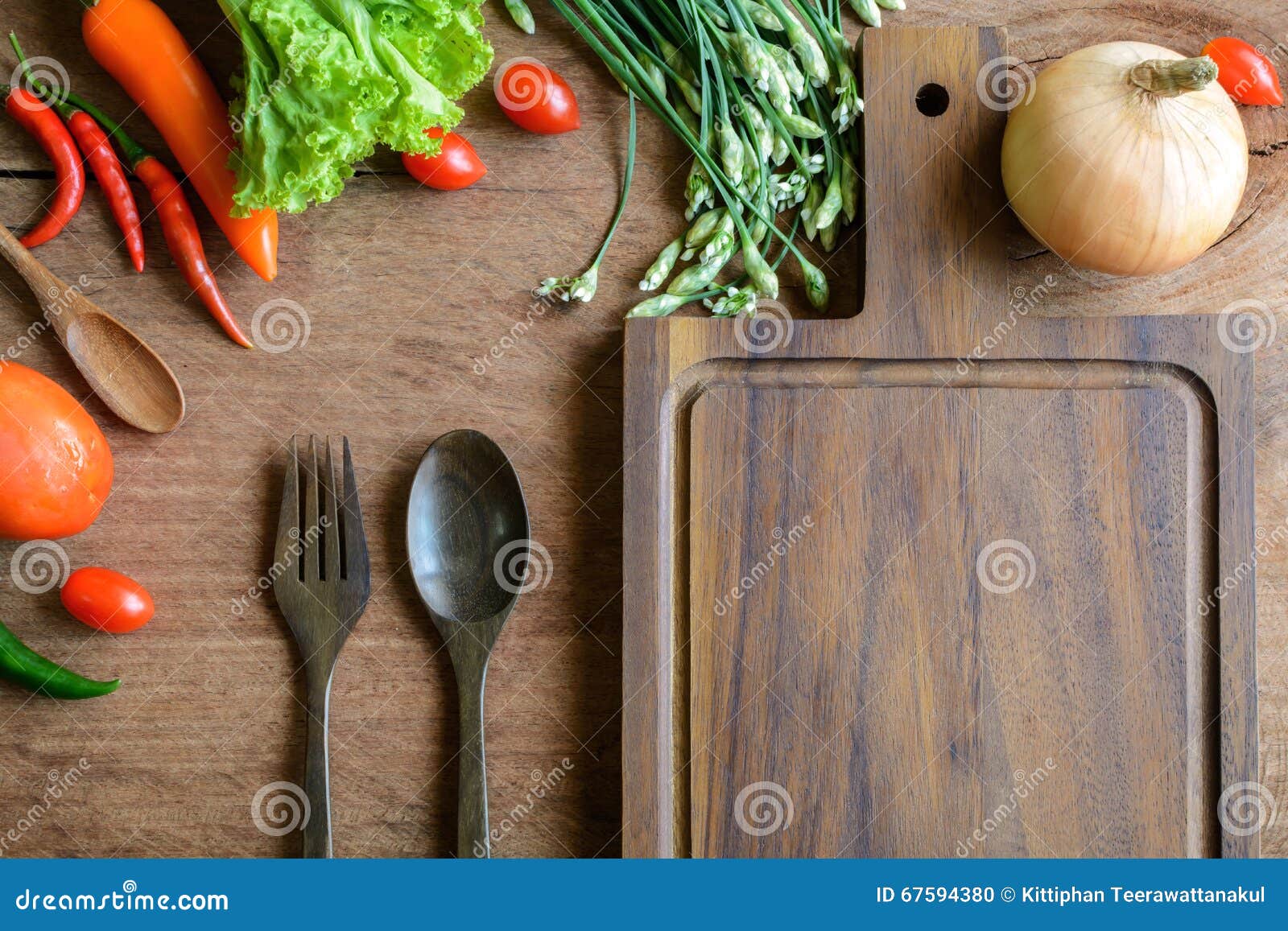 Fresh Ingredients for Cooking on Wooden Table Background Stock Photo ...