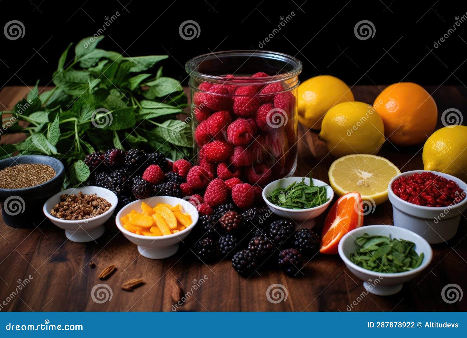 Fresh Ingredients for a Fruit-based Cocktail Mix Stock Illustration ...