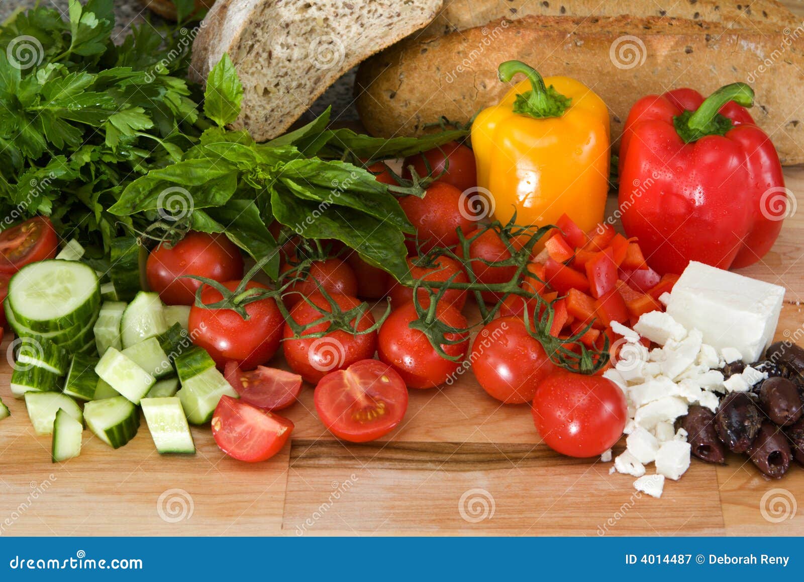Fresh Ingredients for Greek Salad Stock Image - Image of health ...