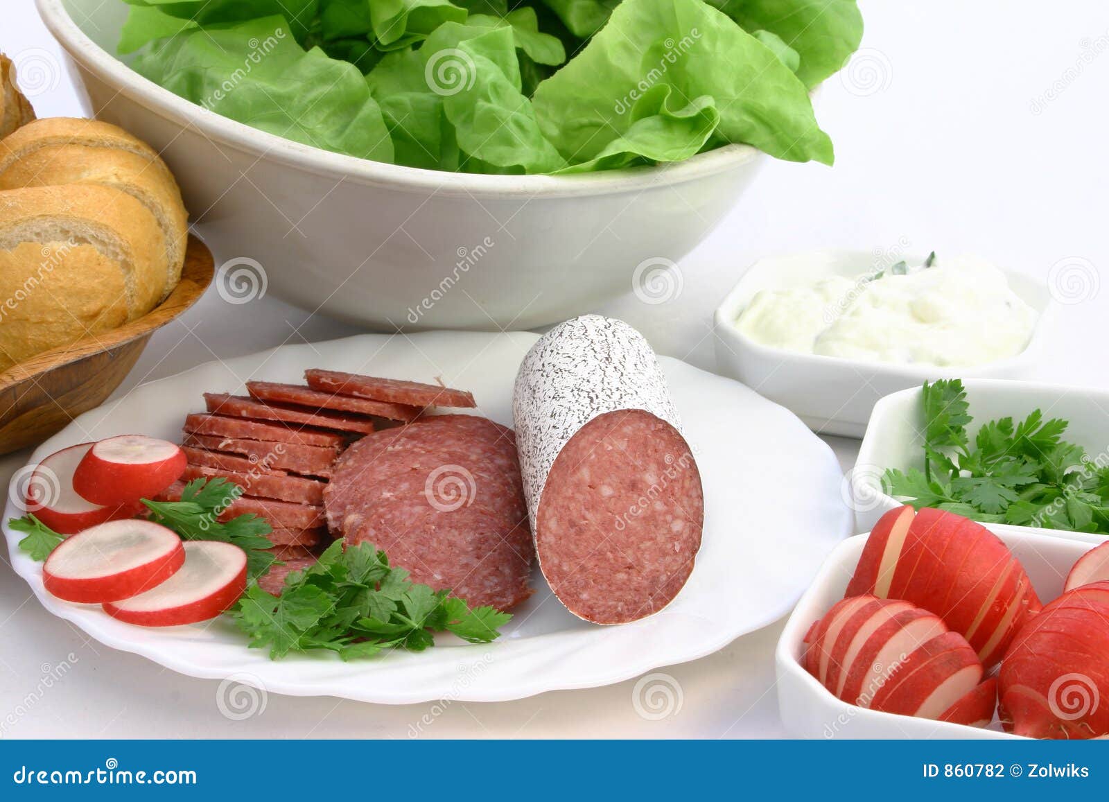 Fresh Ingredients Ready To Make Sandwich Stock Photo - Image of sausage ...