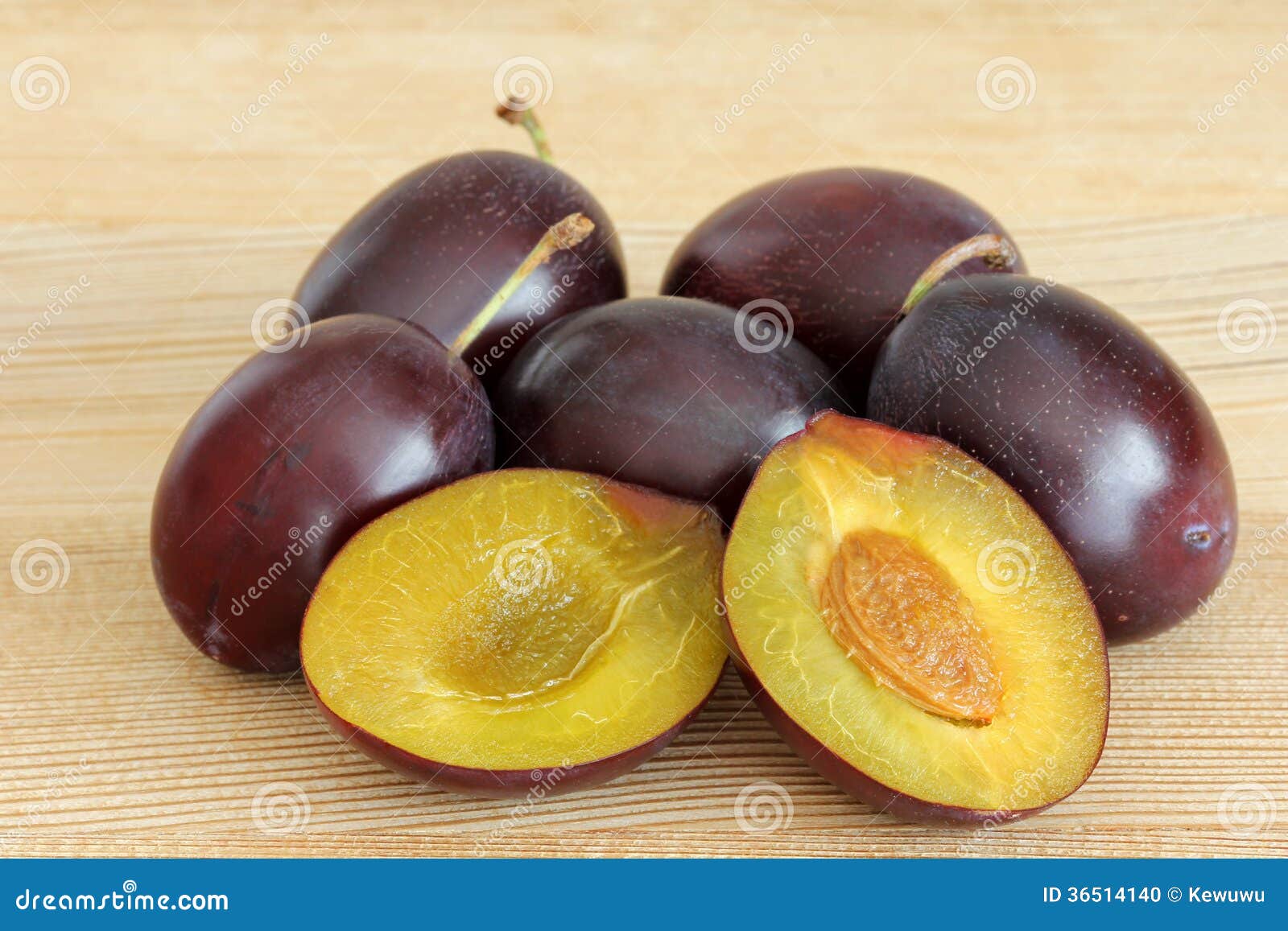 Fresh Italian Plums Cut in Half Stock Photo - Image of natural, fresh ...